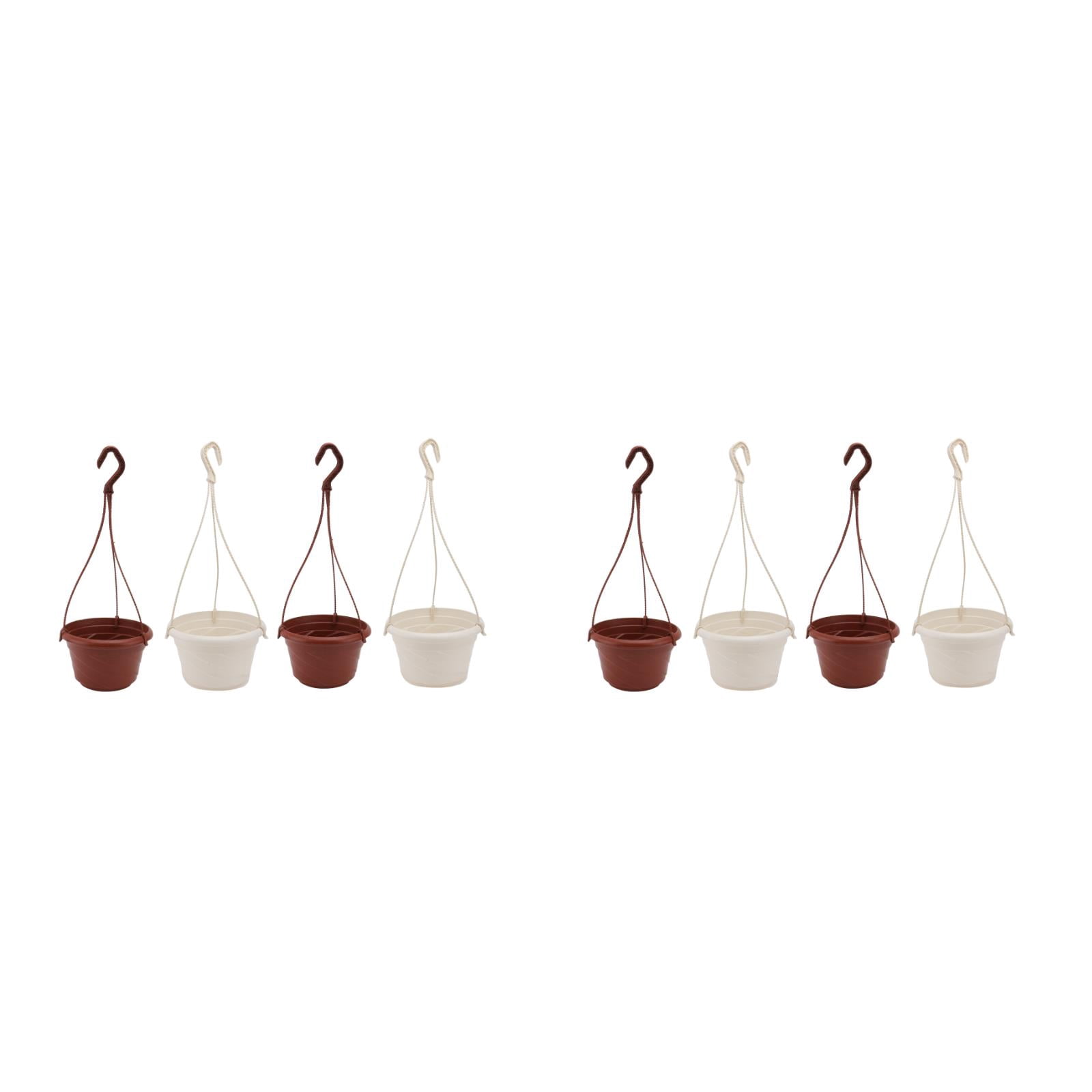OUNONA 8 Pcs Hanging Flower Pots Basket Planter Holder Hanging Fence ...