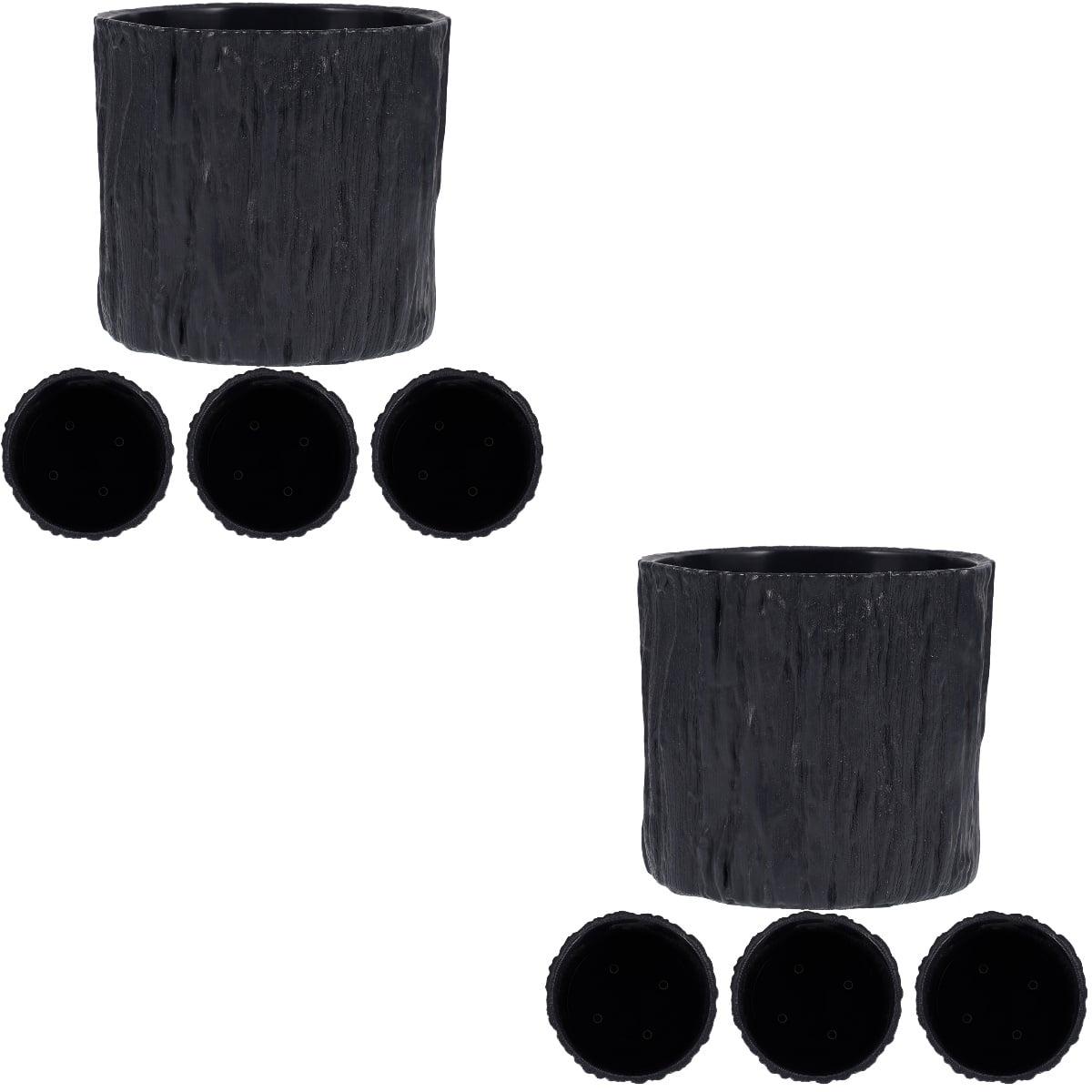 OUNONA 8 Pcs Imitated Wood Bark Succulent Pot Artificial Wood Bark ...