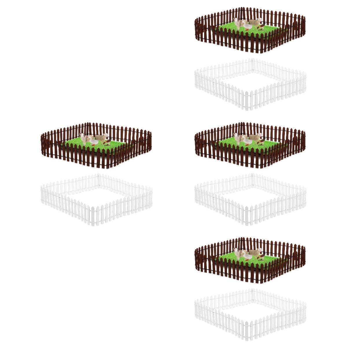 OUNONA 8 Pcs Mini House Wooden Fences Landscape Fences Household ...