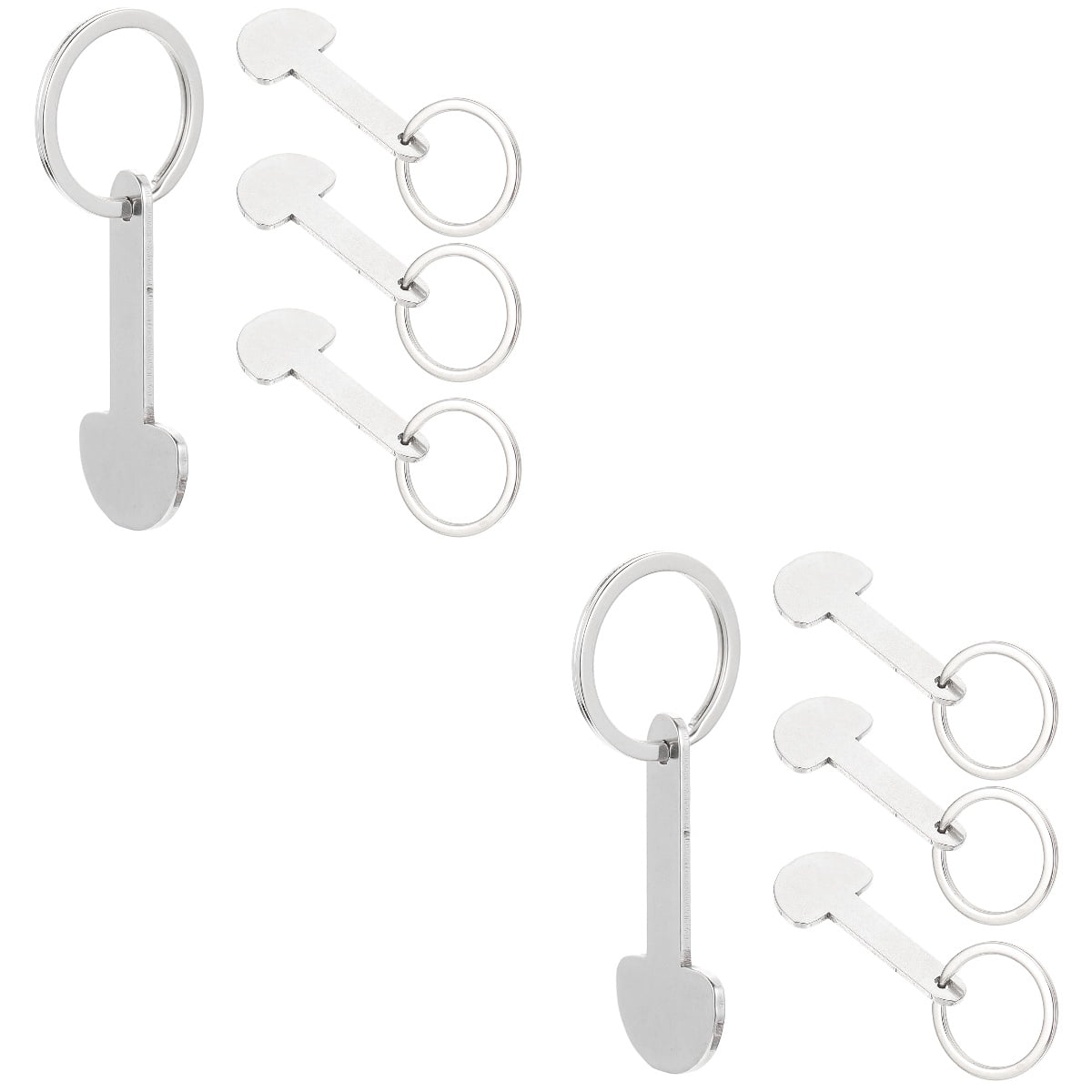 OUNONA 8 Pcs Shopping Trolley Tokens Metal Trolley Key Ring Shopping ...