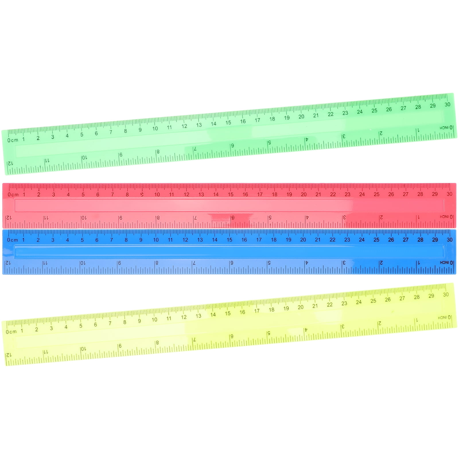 OUNONA 8 Pcs Colored Transparent Ruler Set Lightweight Practical Miss ...