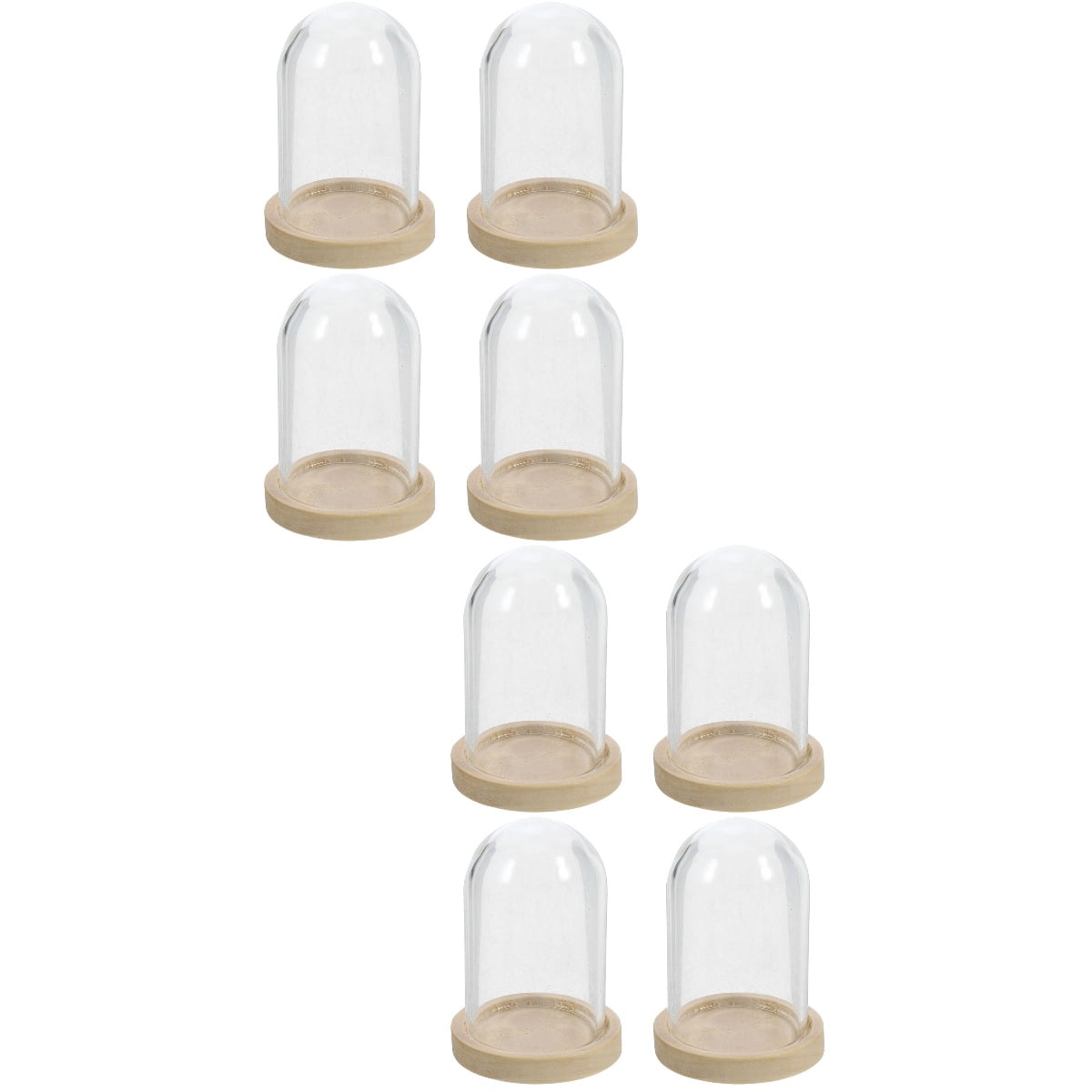 OUNONA 8 Sets Mini Glass Dome With Tray Clear Glass Display Case ...
