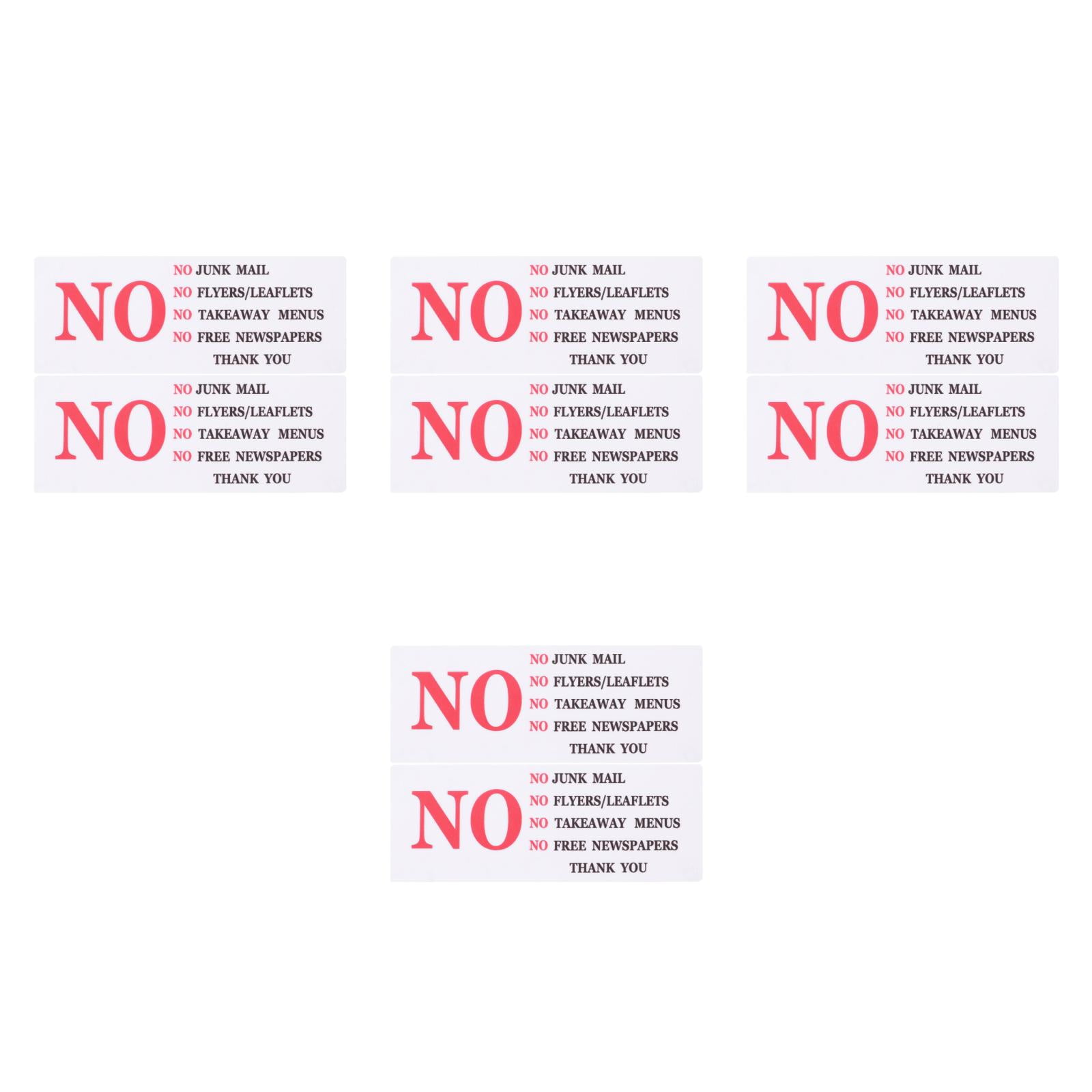 OUNONA 8 pcs No Junk Mail Sticker For Mailbox Durable Outdoor Decal ...