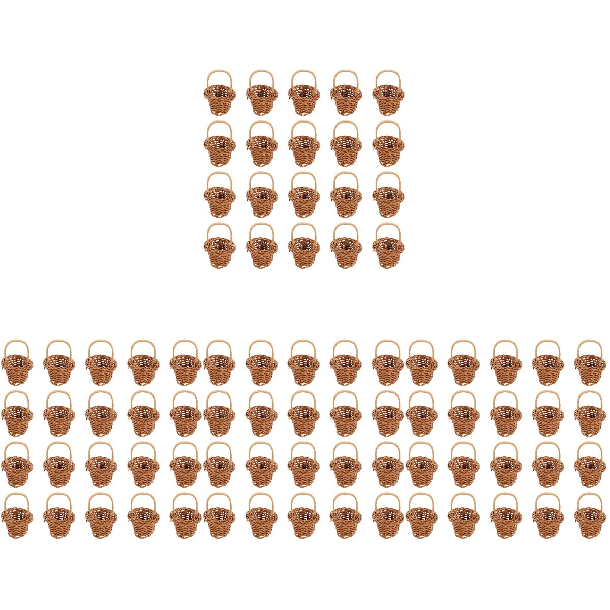 OUNONA 80 PCS Decorative Flower Basket Rattan Woven Rustic Floral ...