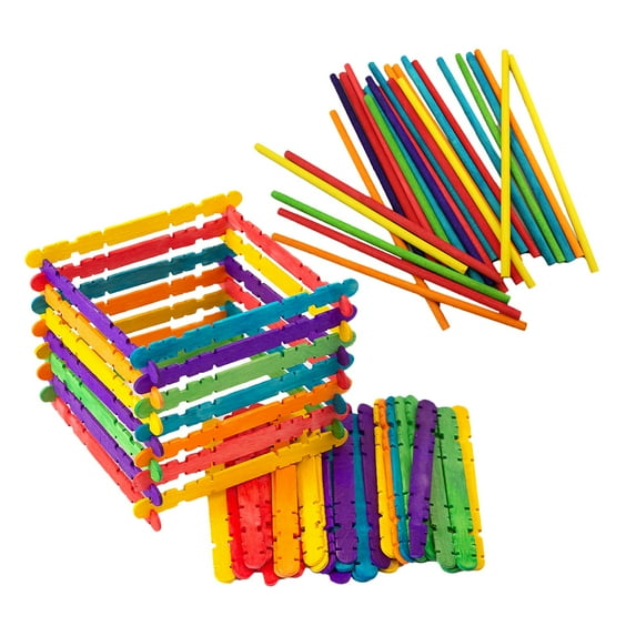 OUNONA Colored Craft Sticks for DIY Projects Made of Safe Wood with ...