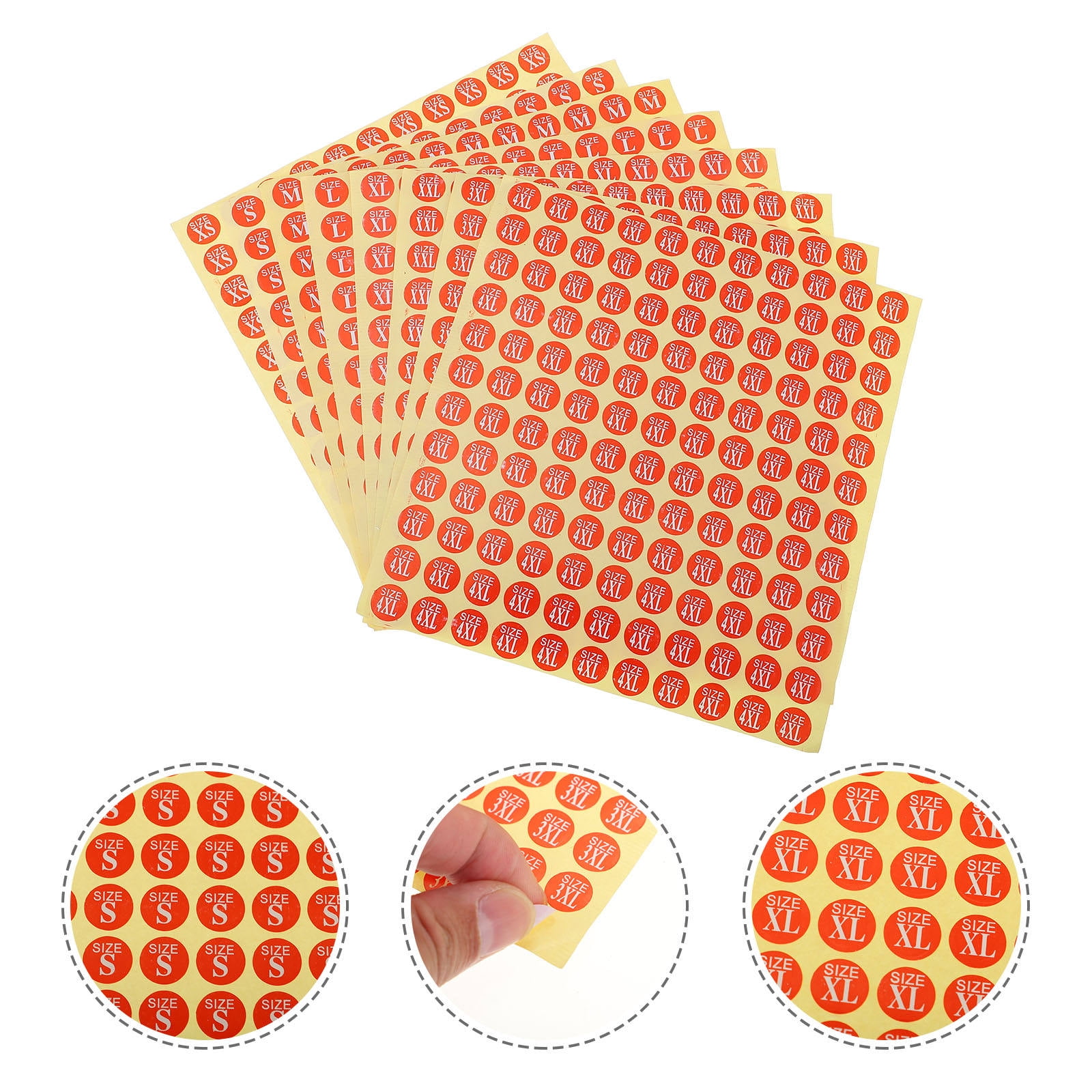 OUNONA 80 Sheets Size Sticker Labels Clothing Decal Stickers Set Decals ...