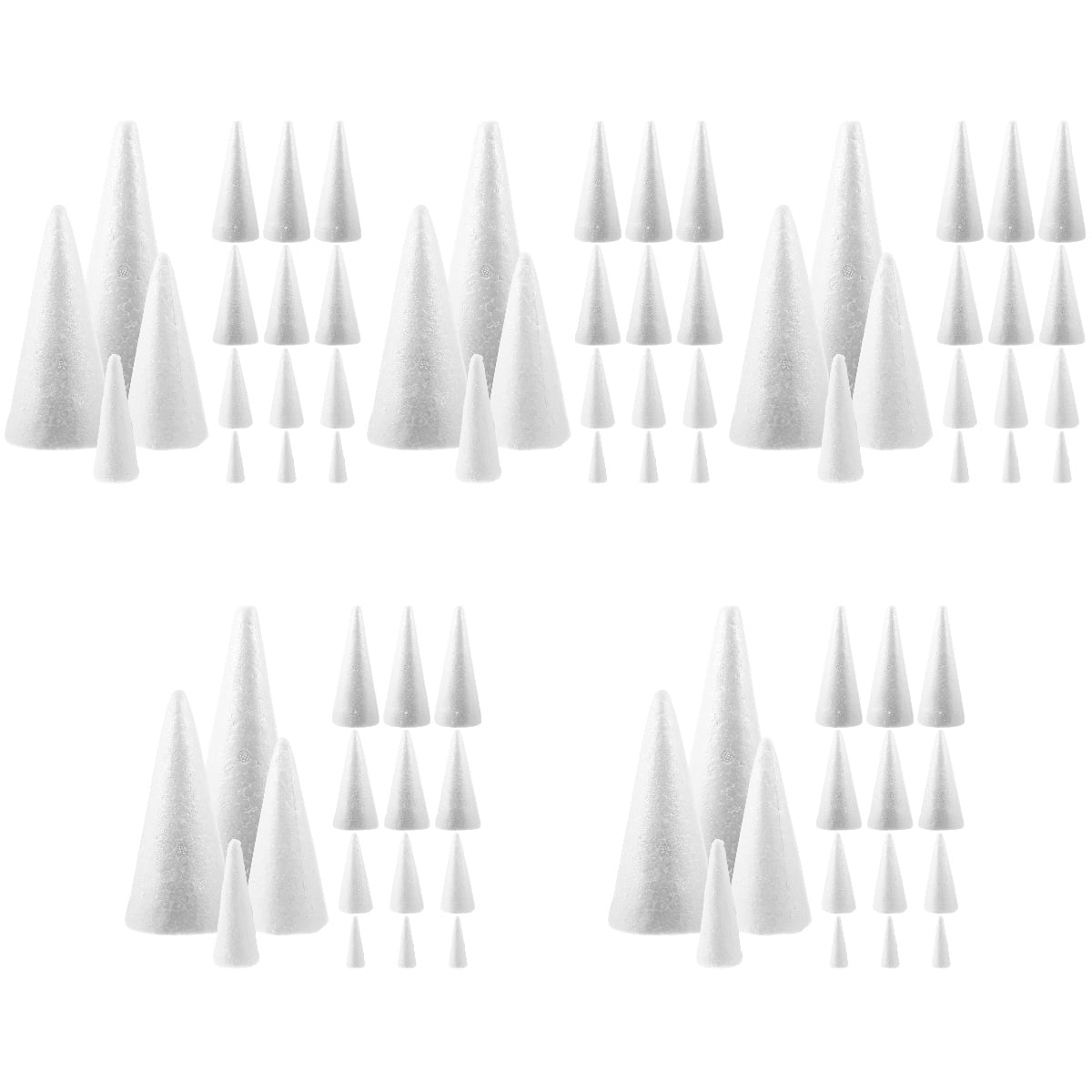 OUNONA 80 pcs Craft White Cones Adornments Foams Cones Drawing Art ...