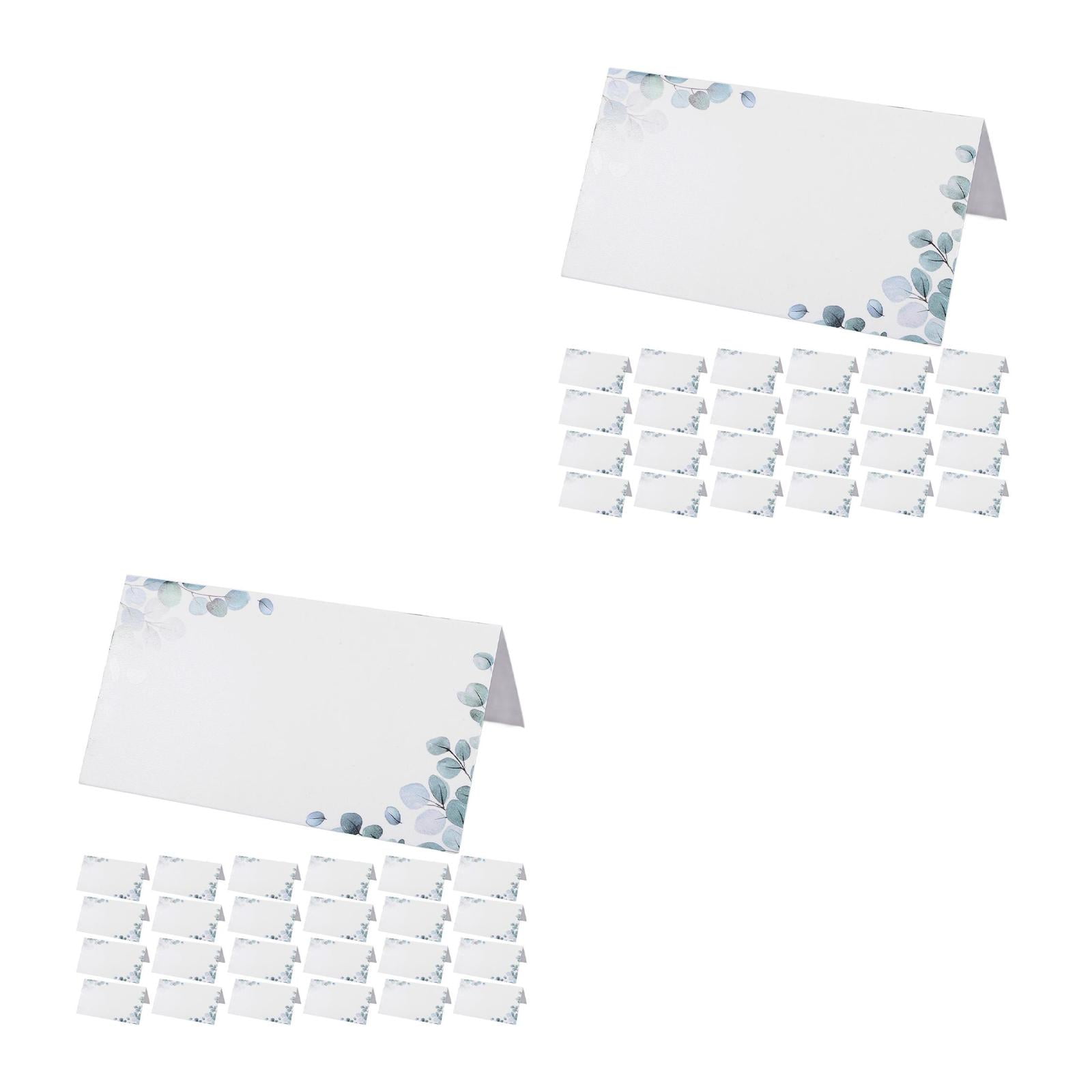 OUNONA 80 pcs Eucalyptus Wedding Place Cards Foldable Greenery Tent ...