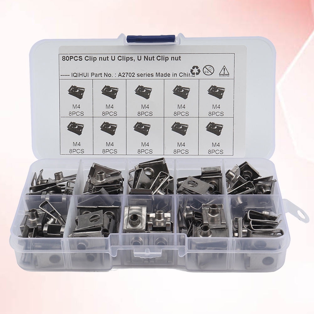 OUNONA 80pcs Manganese Steel U Clips for Motorbike Wire Cable Fixing on ...