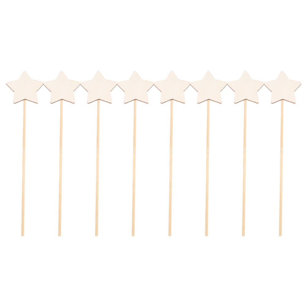 OUNONA 8Pcs DIY Fairy Wands Unfinished Wooden Princess Wand Star Fairy ...