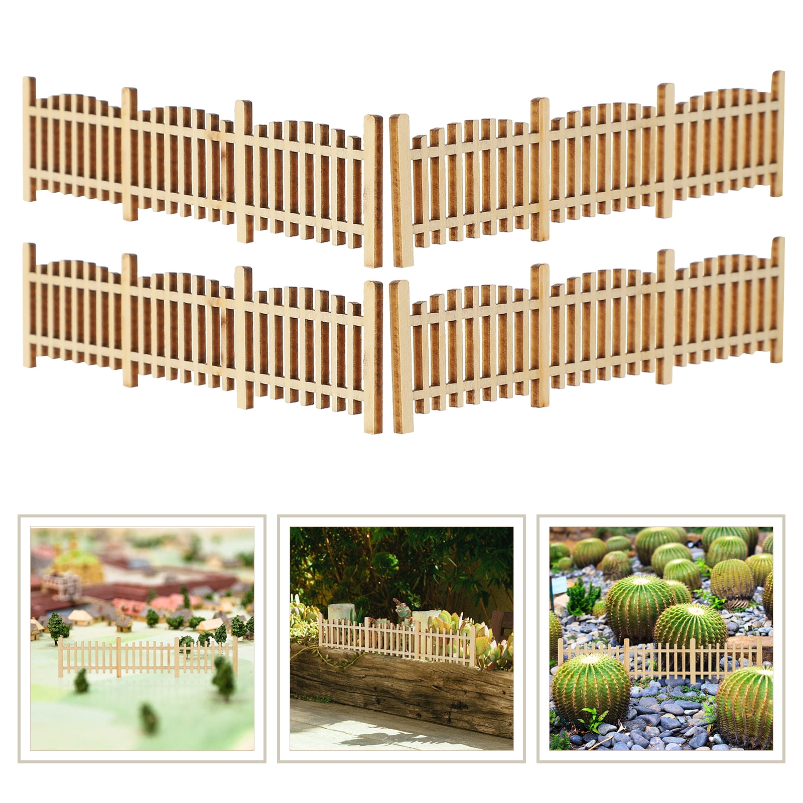 OUNONA 8Pcs Mini House Retro Fences Micro Landscape Fences Decorative ...
