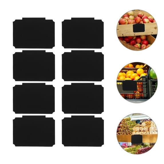OUNONA 8pcs Chalkboard Labels Basket Clip On Labels Blackboard Clips ...