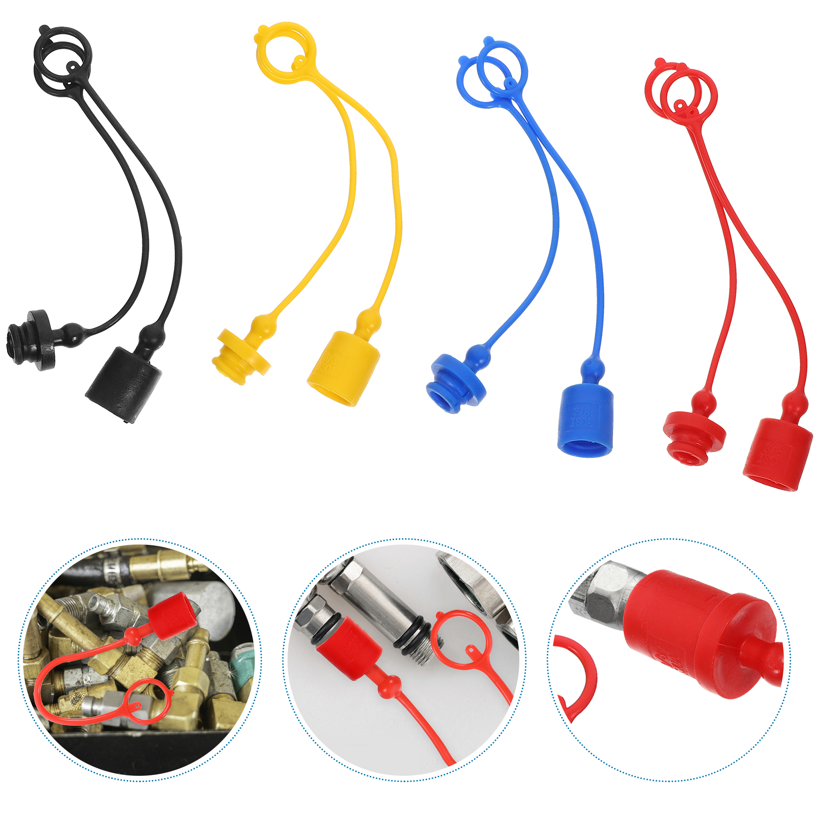 OUNONA 8pcs Hydraulic Quick Coupling Caps Hydraulic Adapter Dust Caps ...