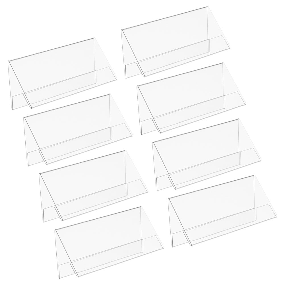 OUNONA 8pcs Name Plate for Desks Transparent Acrylic Display Stand ...