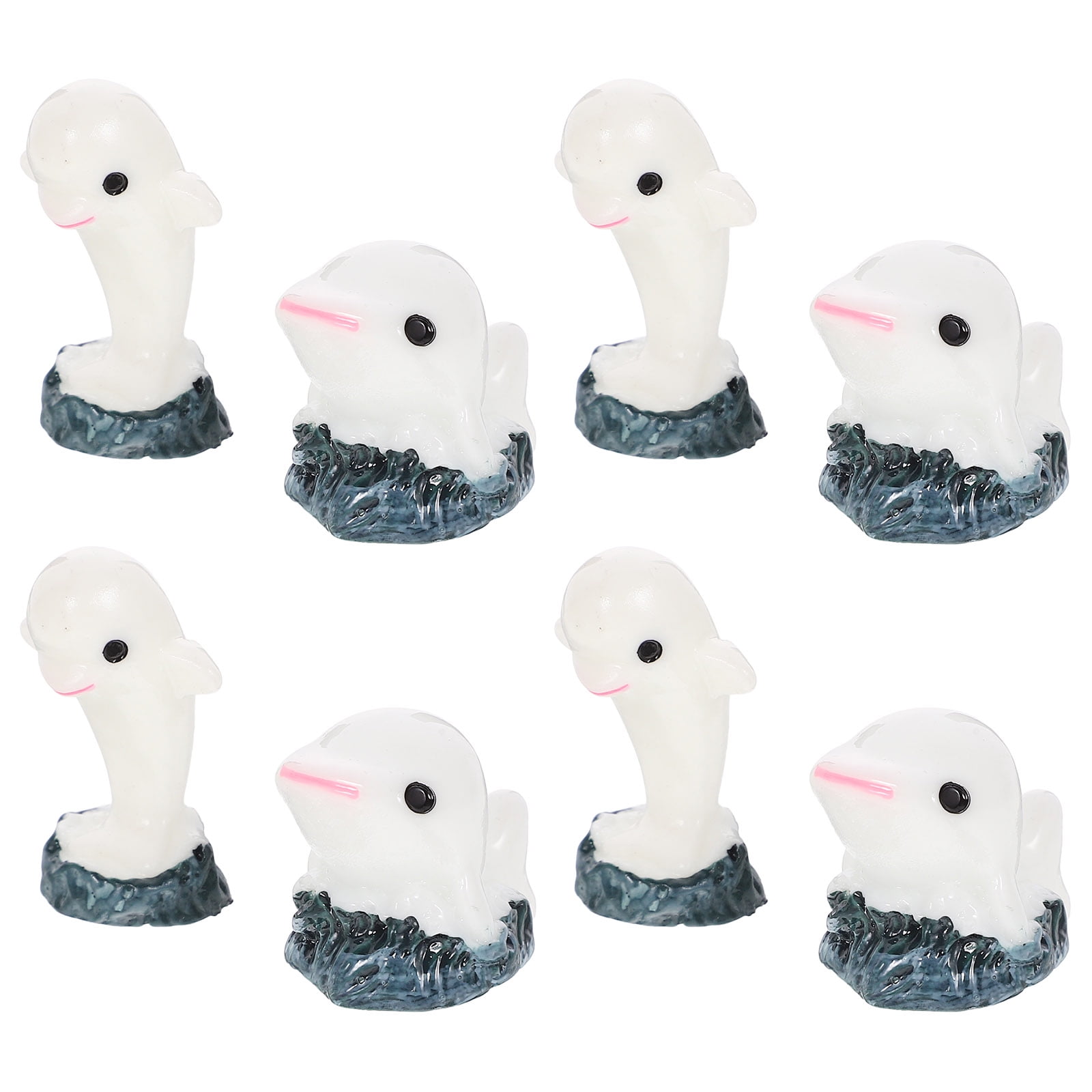 OUNONA 8pcs Resin Microlandscape Decorations Miniature Dolphin Decors ...