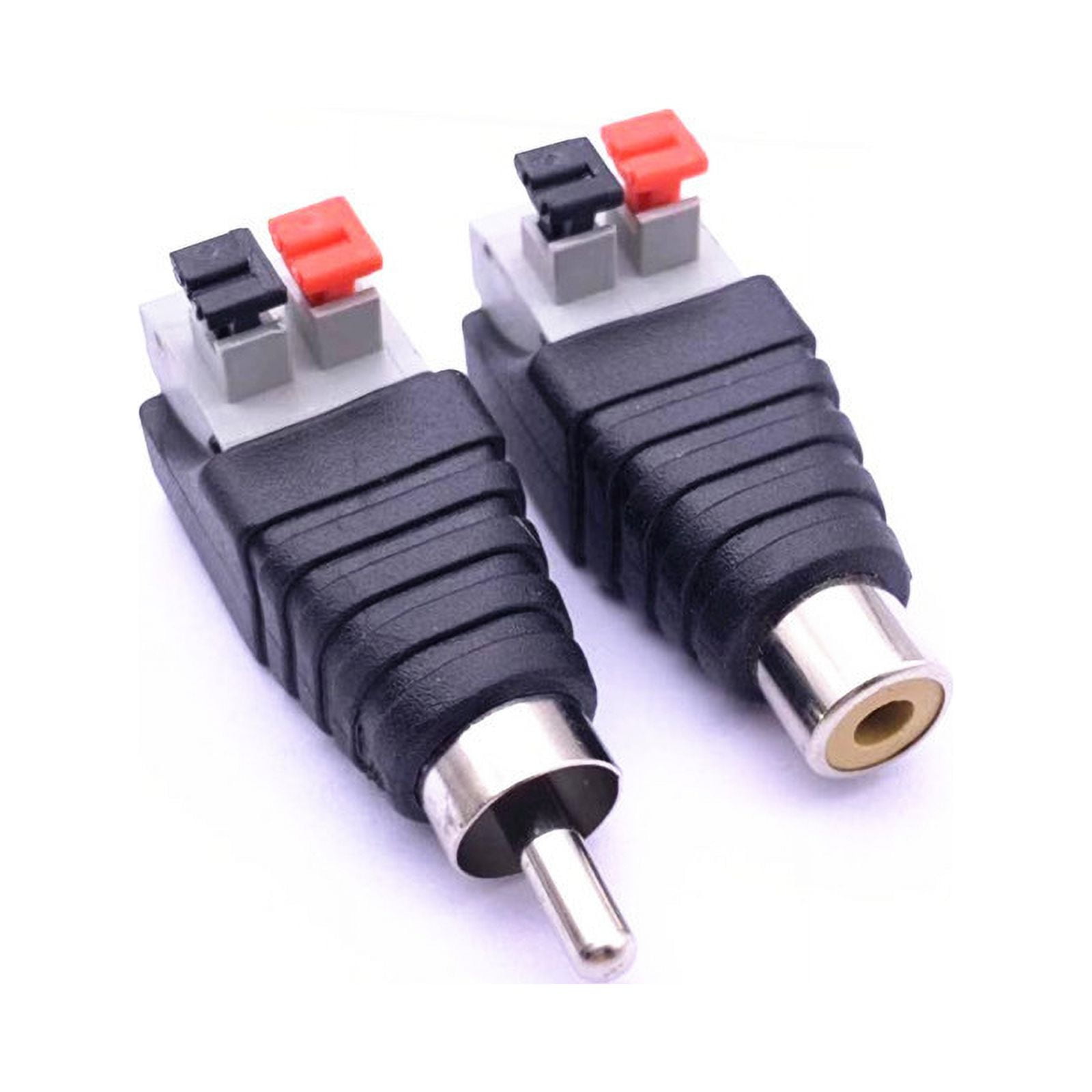 Ounona 8pcs Speaker Wire To Rca Adapter Rca Connector Plug Wire To Wire Connector