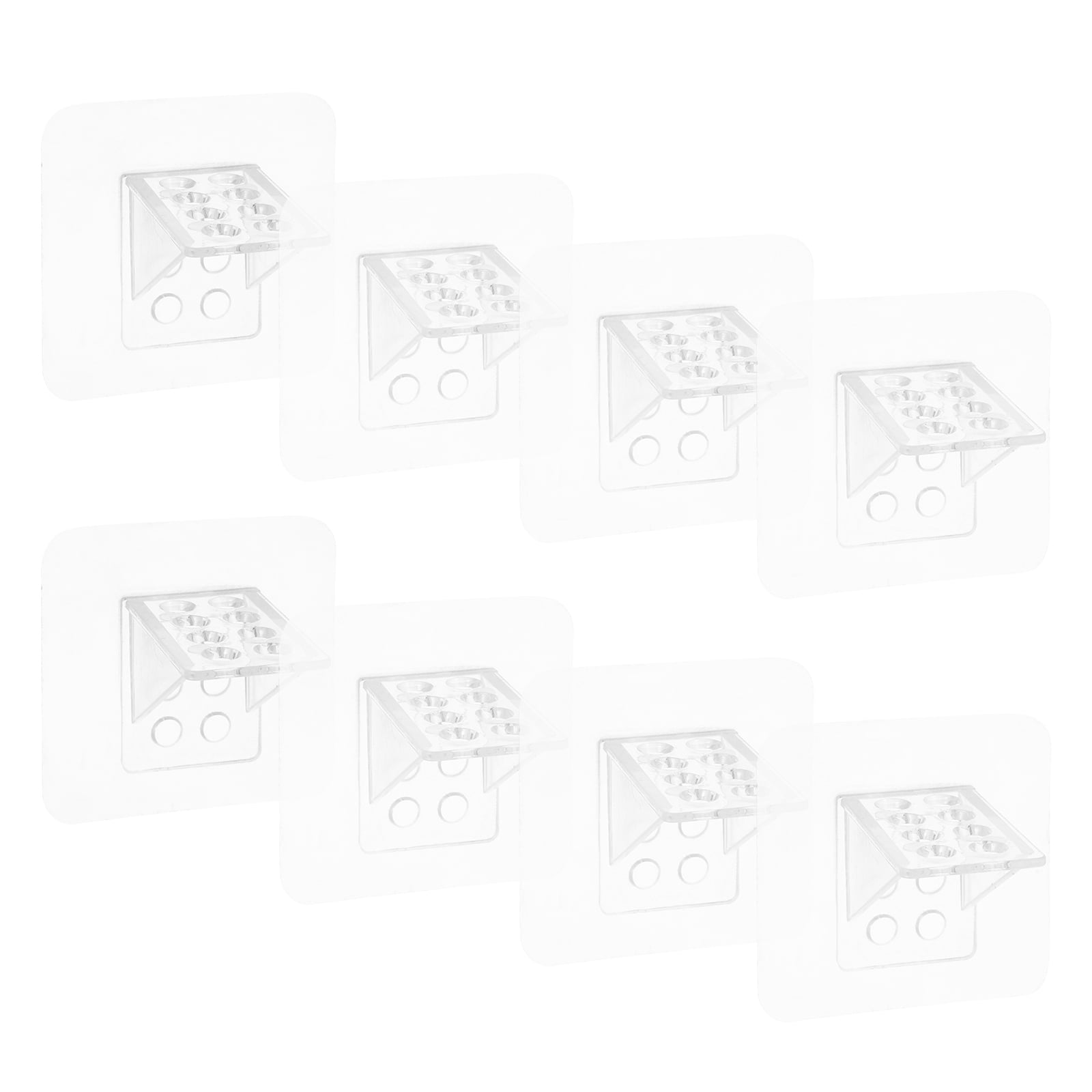 OUNONA 8pcs Transparent Reinforced Shelf Brackets for Floating Shelves ...