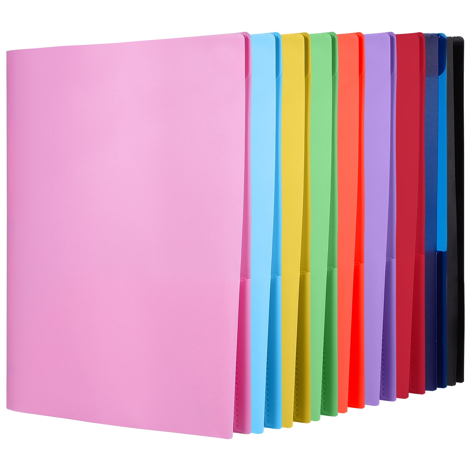 OUNONA 9 Pcs Pocket Folders Plastic Folder With Pockets Office Folders ...