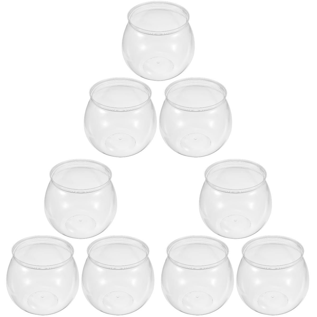 OUNONA 9 pcs Fish Bowl Goldfish Bowl Small Plastic Aquarium Goldfish ...