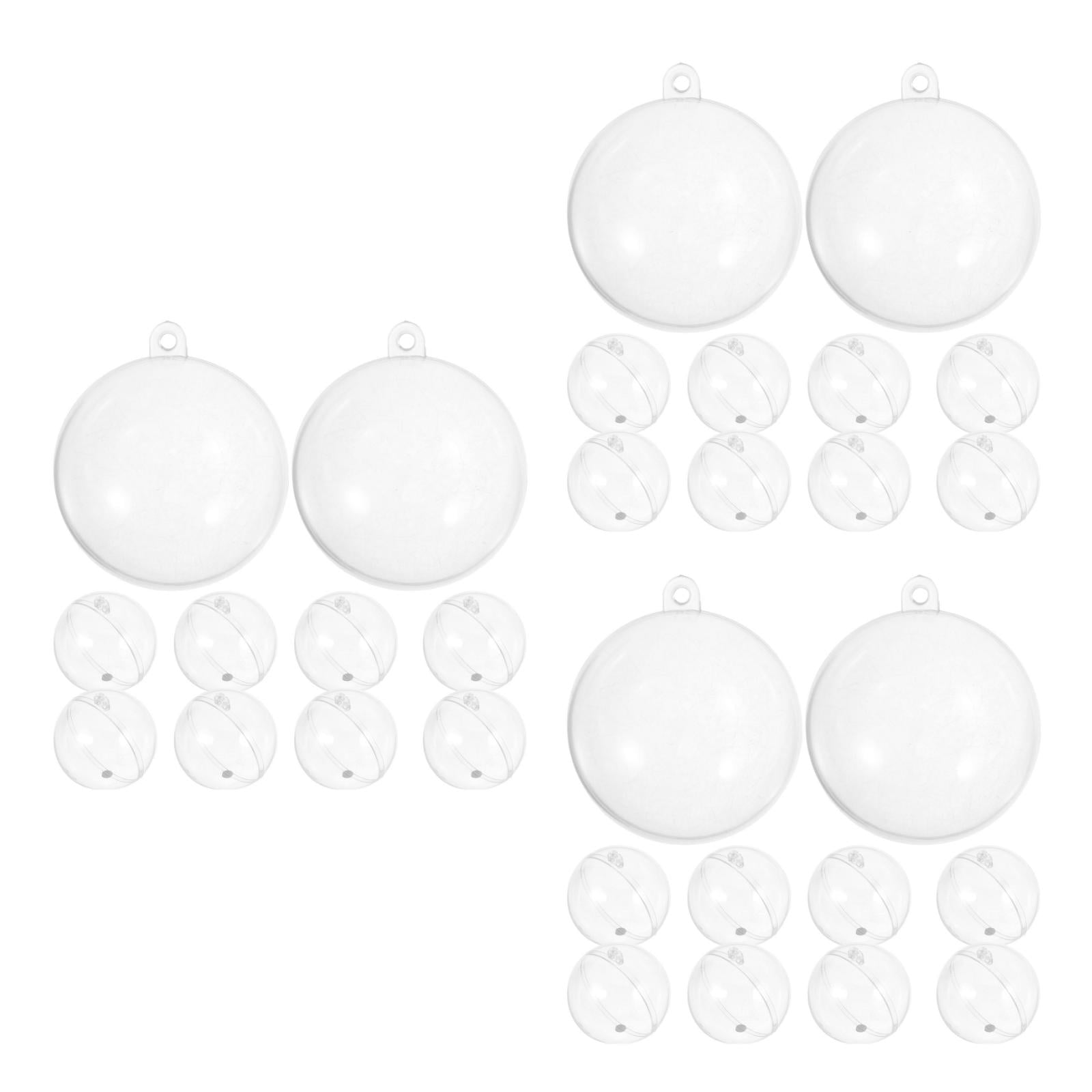 OUNONA 90 pcs 50mm Clear Plastic Fillable Ball Ornament DIY Plastic ...