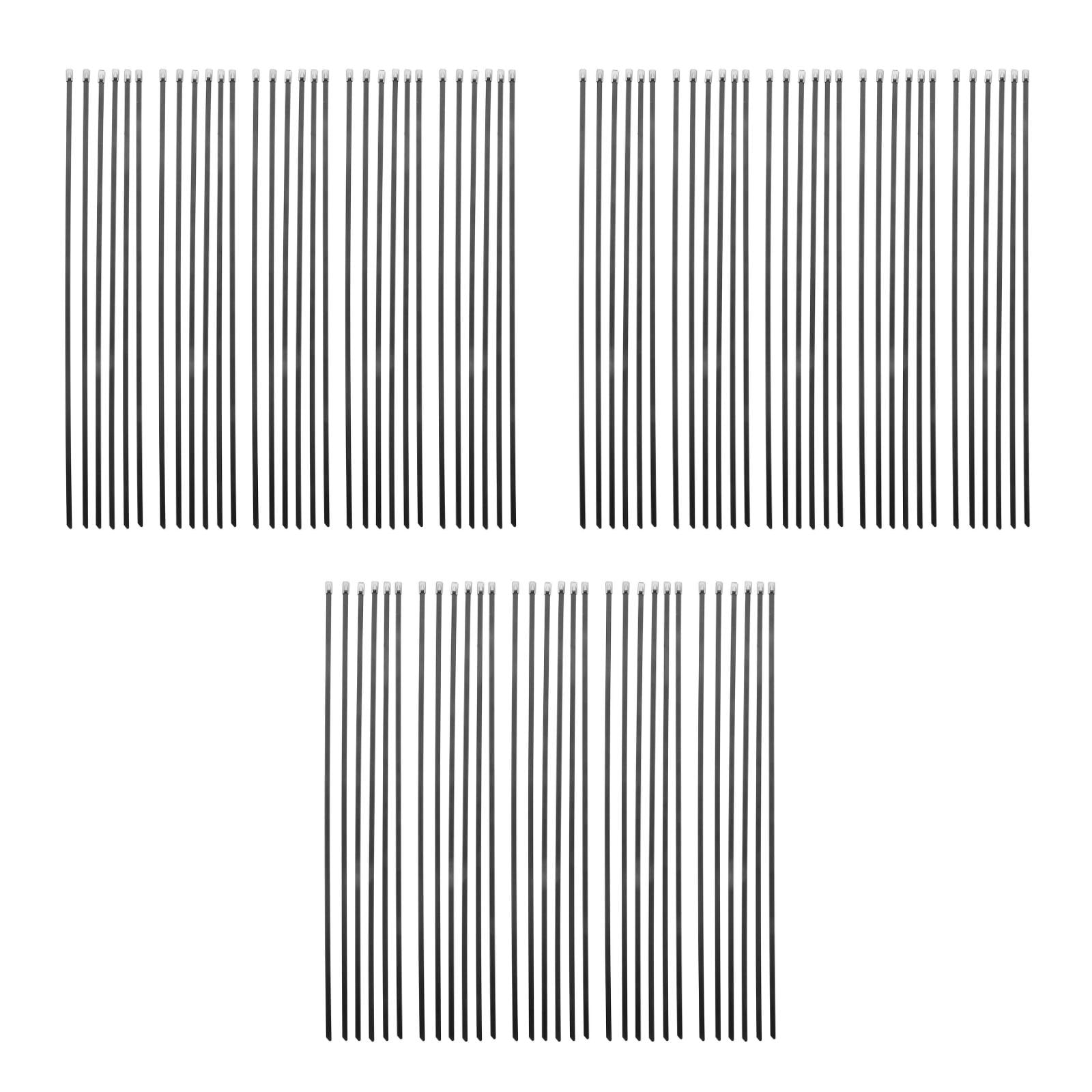 OUNONA 90 pcs Strong Stainless Steel Cable Ties for Wire Fixing Self ...