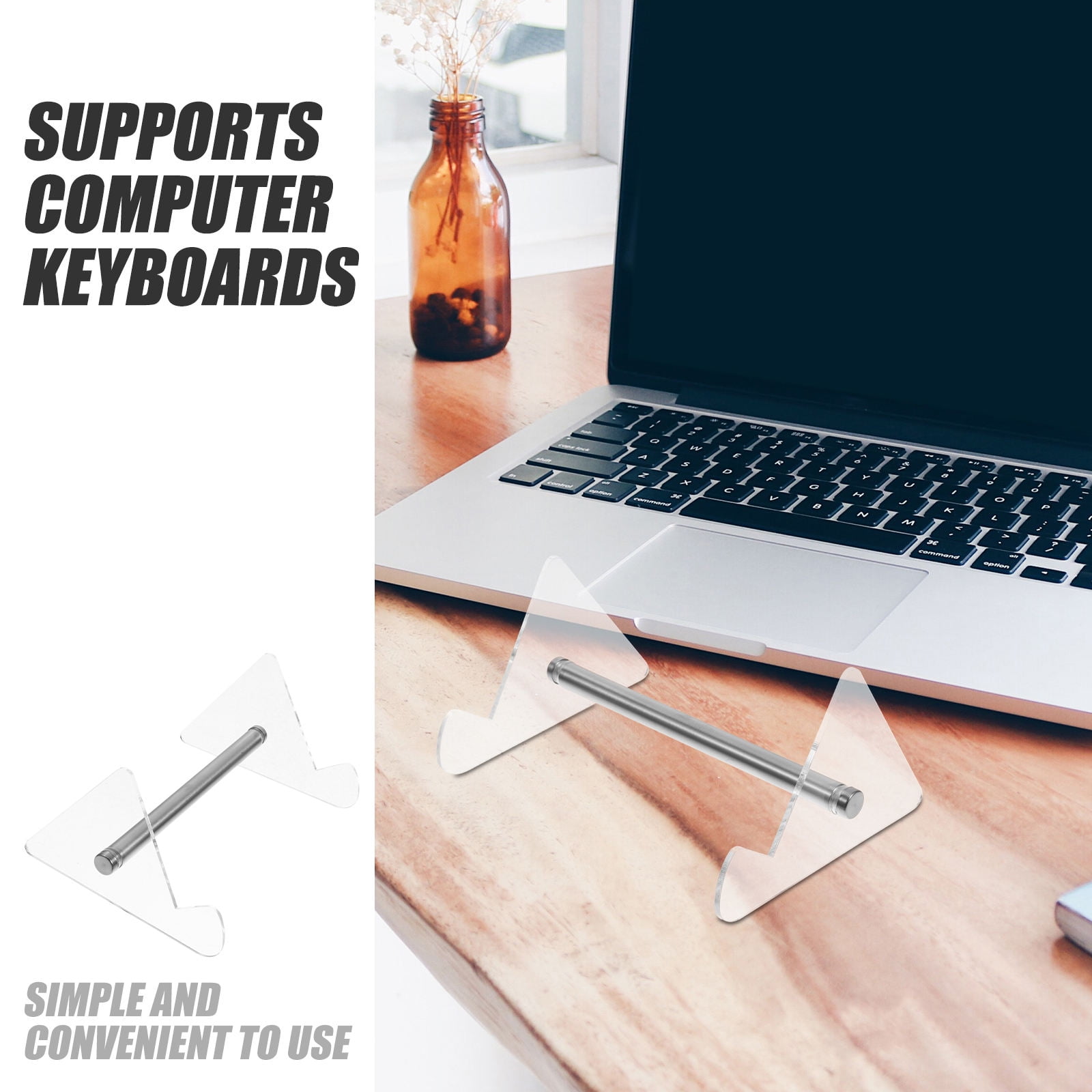 OUNONA Acrylic Transparent Keyboard Display Stand Ergonomic Support for ...