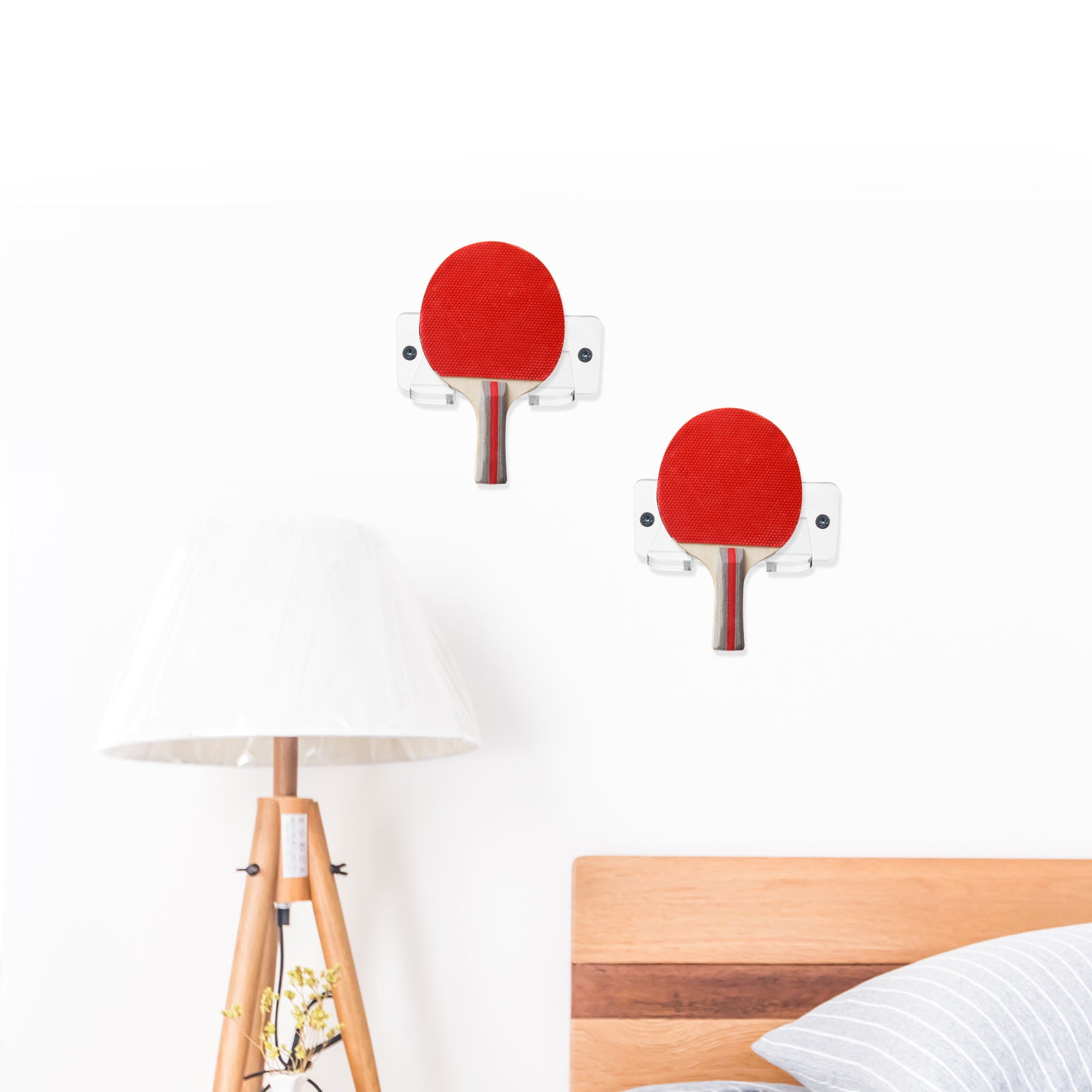 OUNONA Acrylic Table Tennis Paddle Display Stand Wall Mounted Bat ...