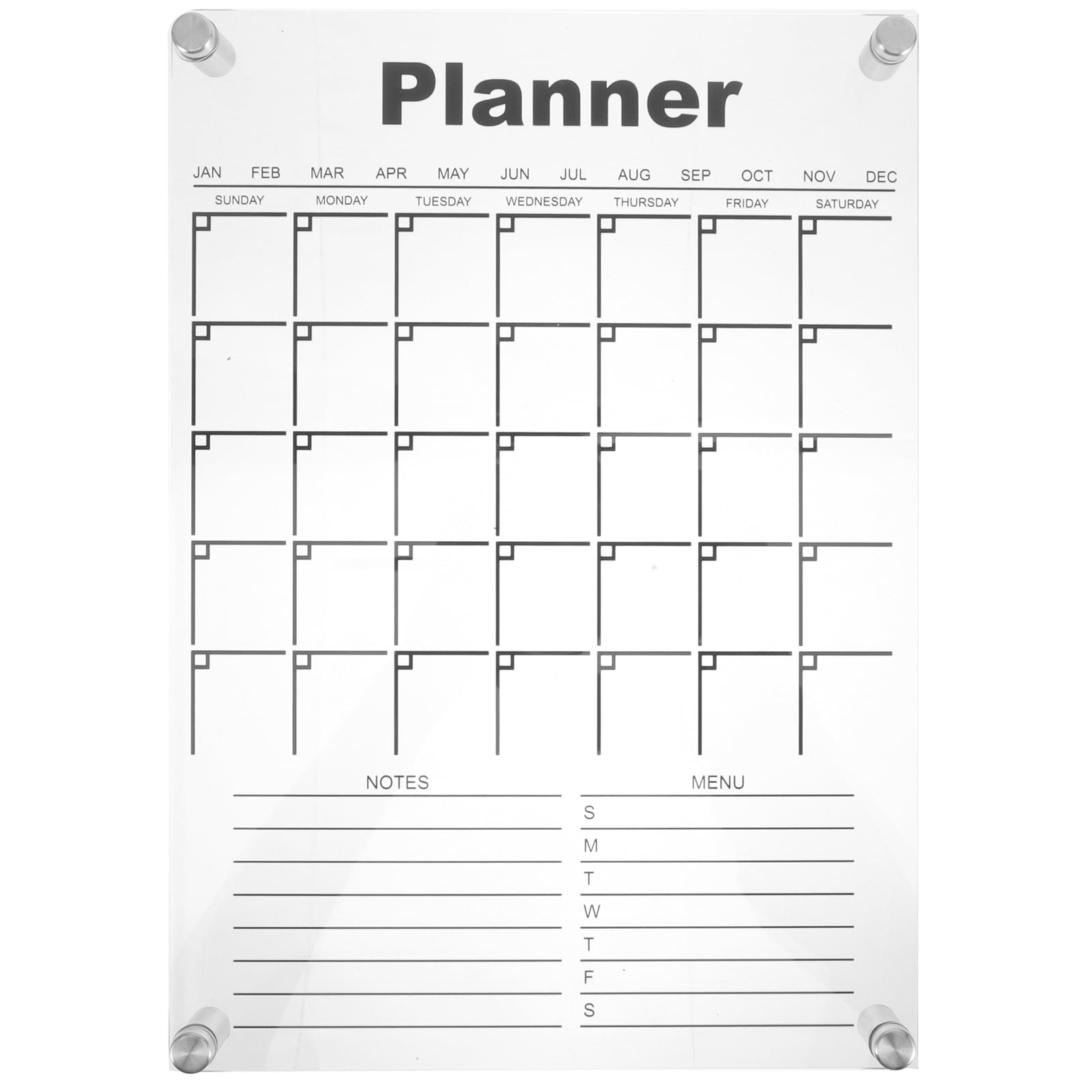OUNONA Acrylic Wall Calendar Set - Erasable Monthly Weekly Planner and ...