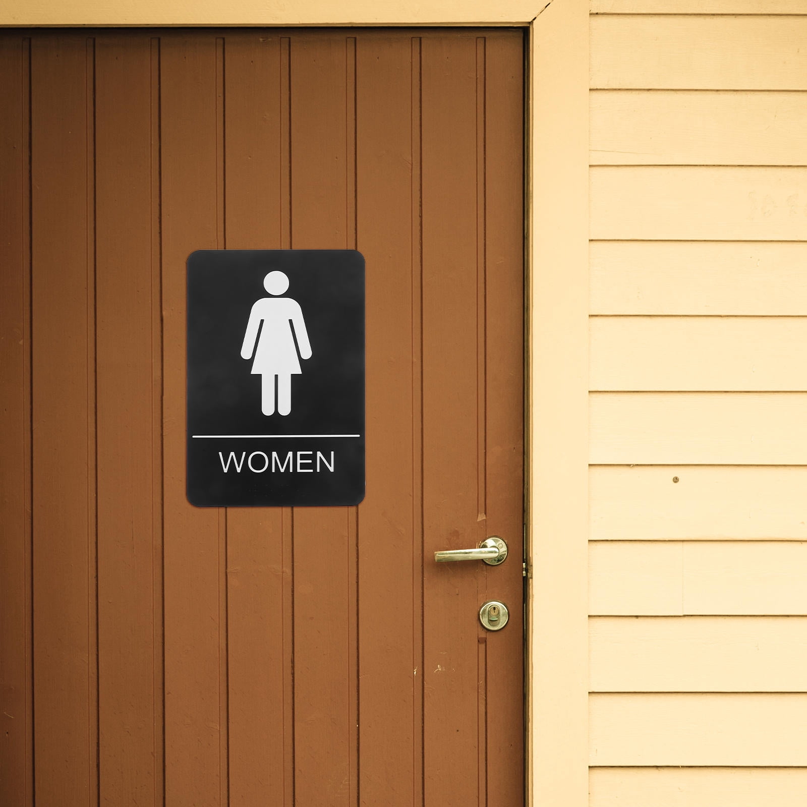 OUNONA Acrylic Women Restroom Sign with Braille for Business Bathrooms ...