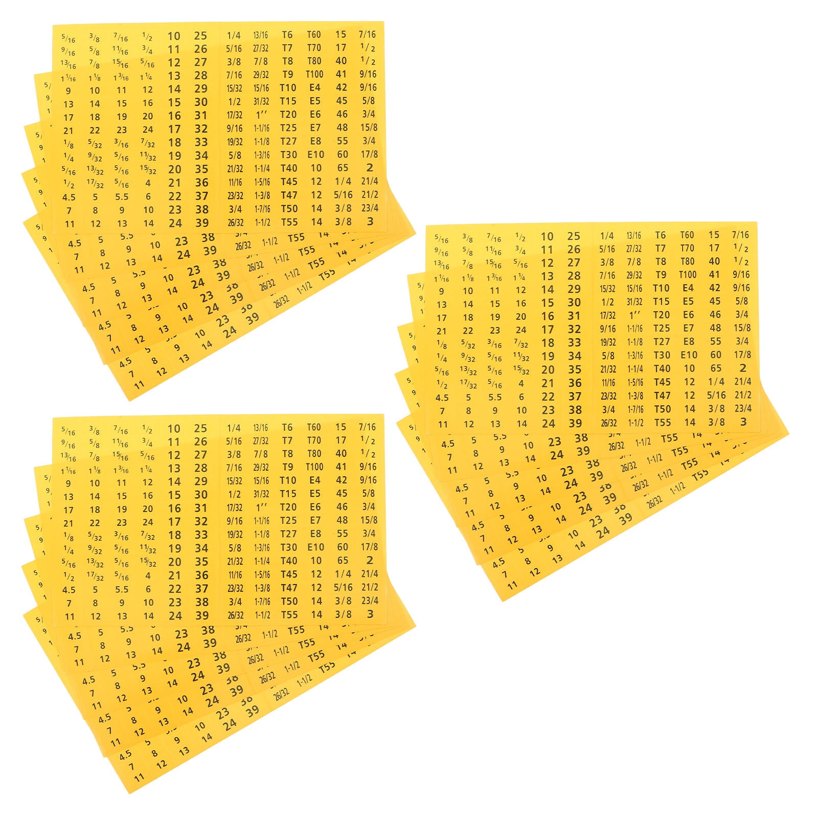 OUNONA Socket Wrench Label Set Yellow Paper Stickers for Workshop Tool ...