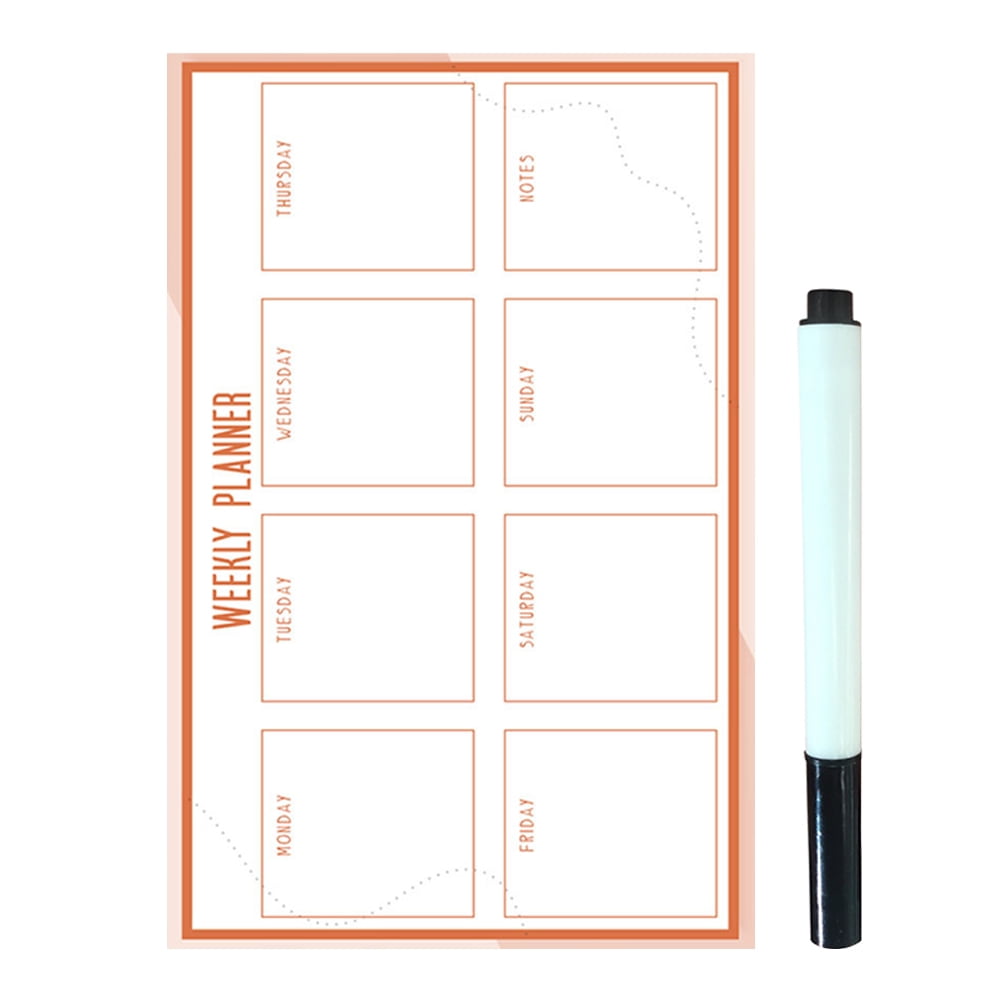 OUNONA Adhesive Weekly Calendar White Board Dry Erase Reusable Weekly ...