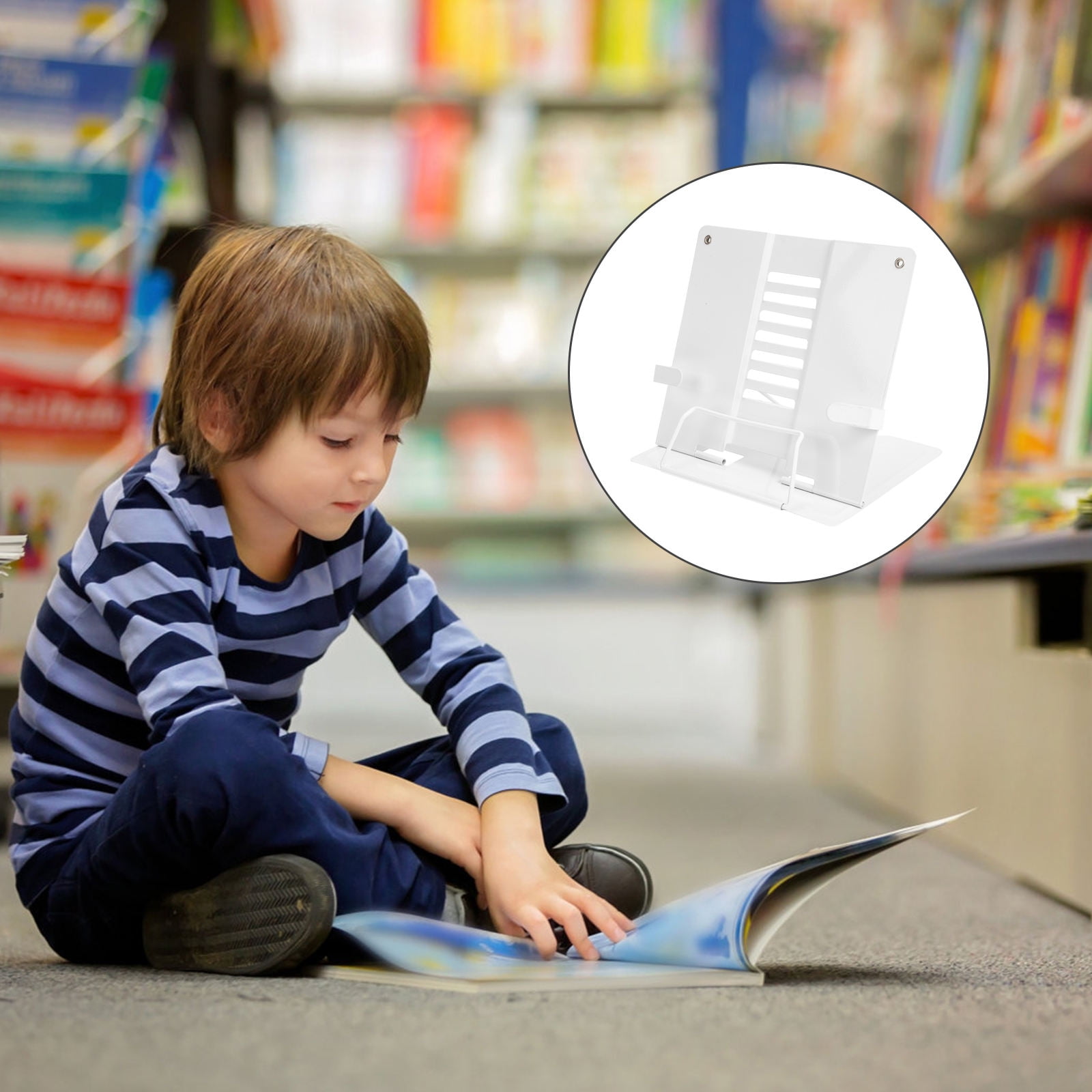 OUNONA Premium White Iron Reading Stand Adjustable for Home Use Tablet ...