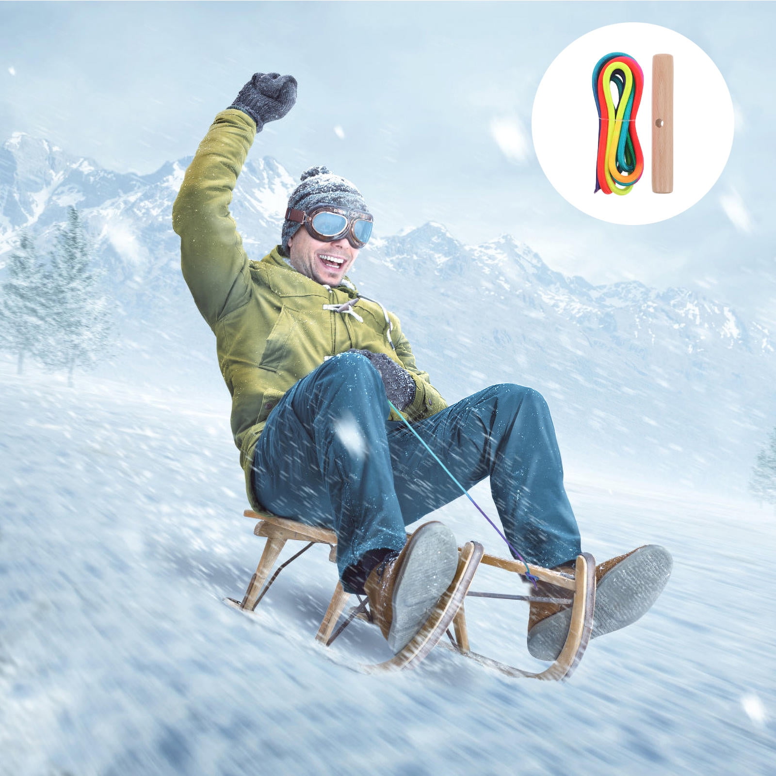 OUNONA Adjustable Sled Rope Deer Drag Harness With Wood Handle Heavy ...