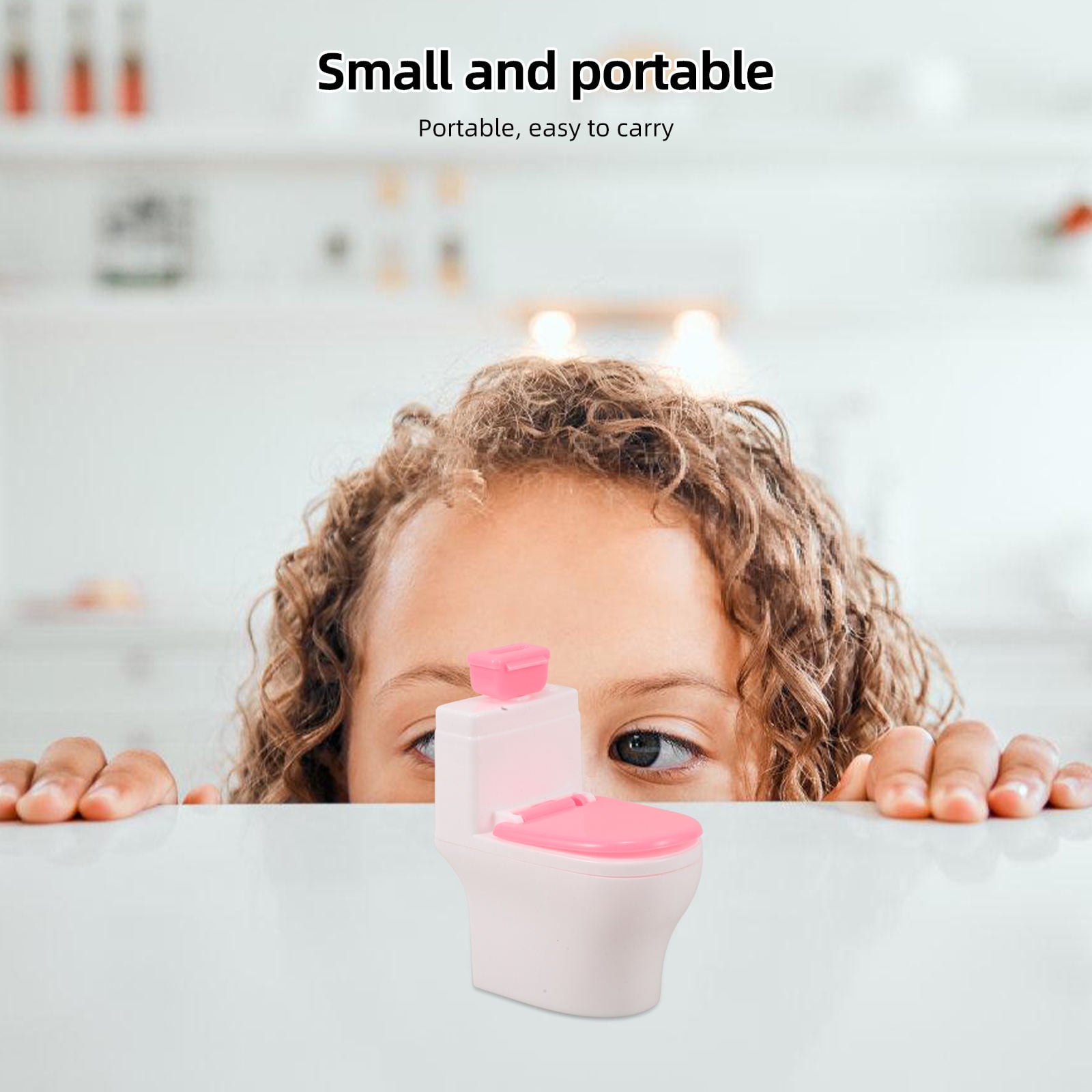 OUNONA Adorable Dollhouse Toilet with Paper Holder Realistic Mini ...