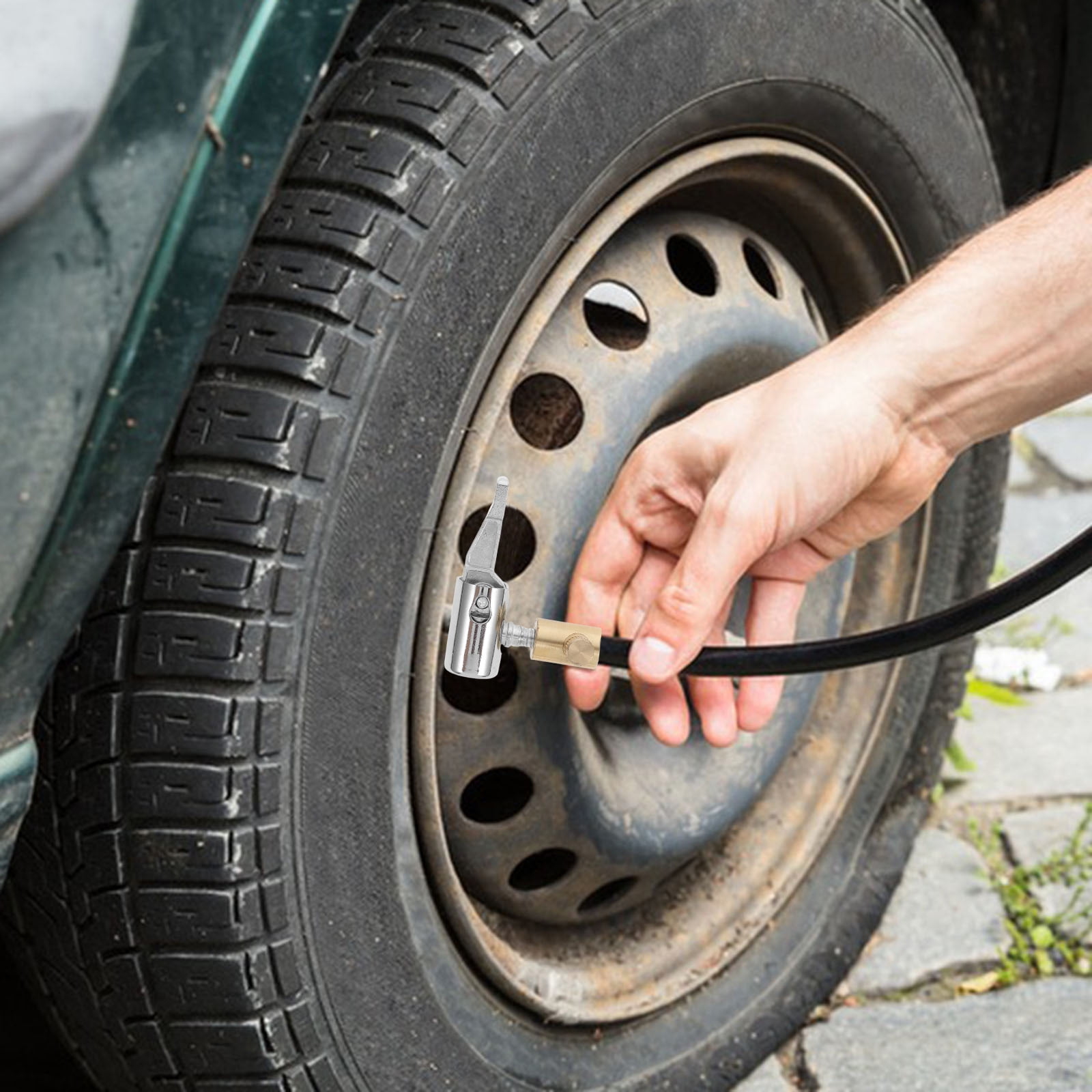 OUNONA Air Chuck Tire Inflator Hose Adapter Metal Locking Tire Chuck ...