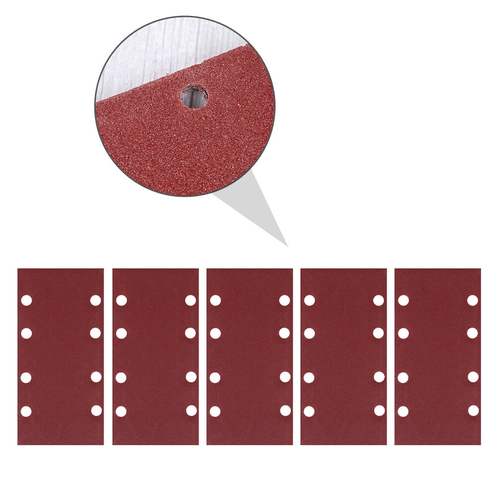 OUNONA Angle Sand Paper 8 Hole Red Sanding Sandpaper Aluminum Oxide ...
