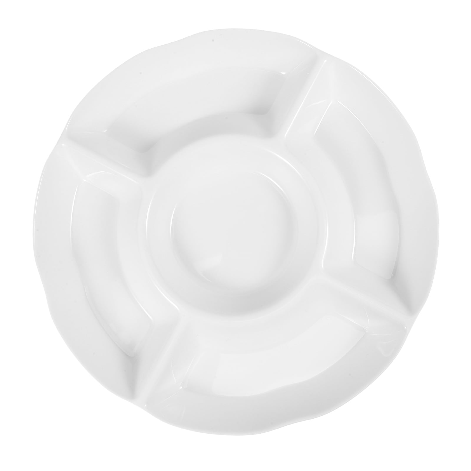 OUNONA Appetizer Platter Chip Dip Serving Melamine Divided Serving ...