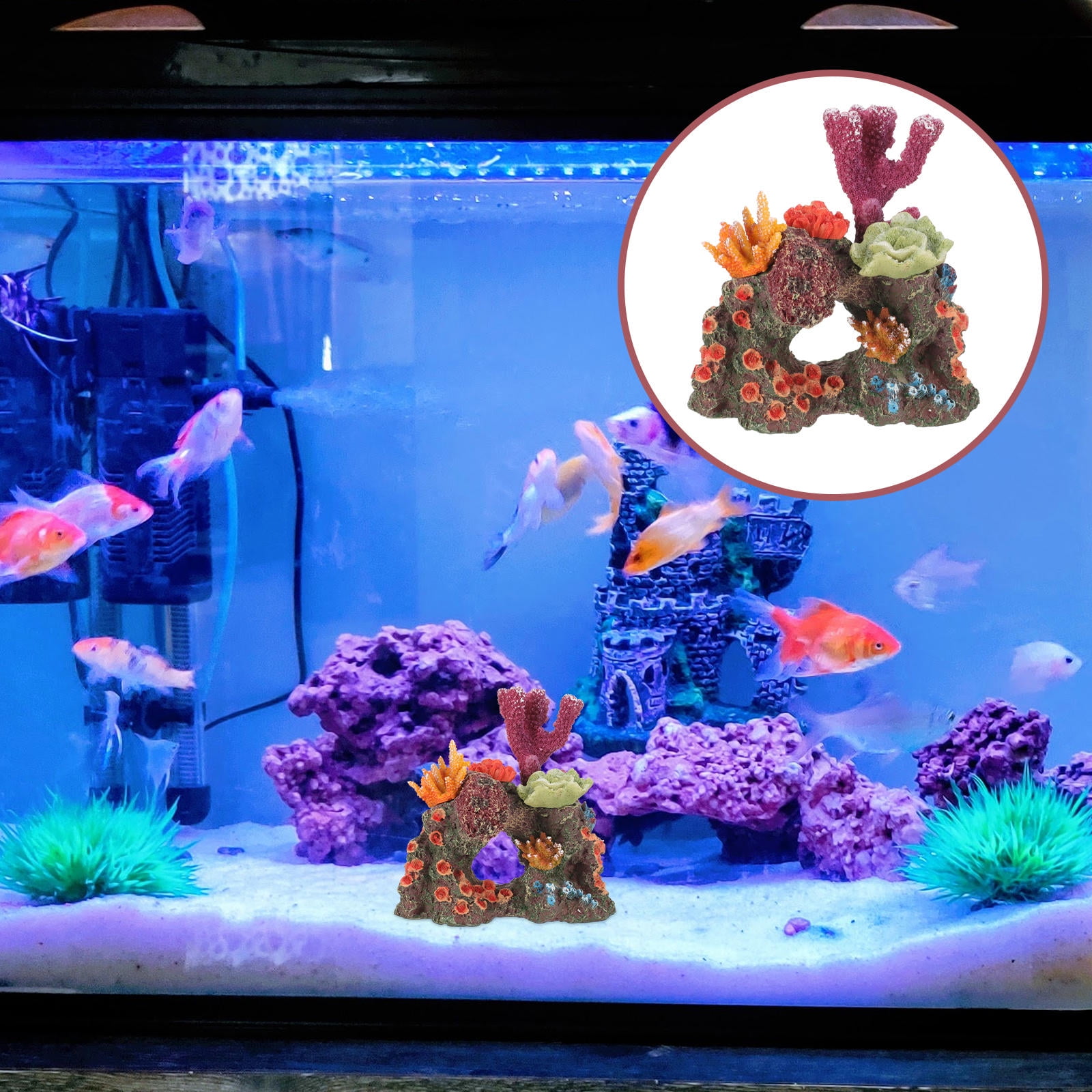 OUNONA Aquarium Fish Decor Artificial Coral Rockery Realistic Coral ...