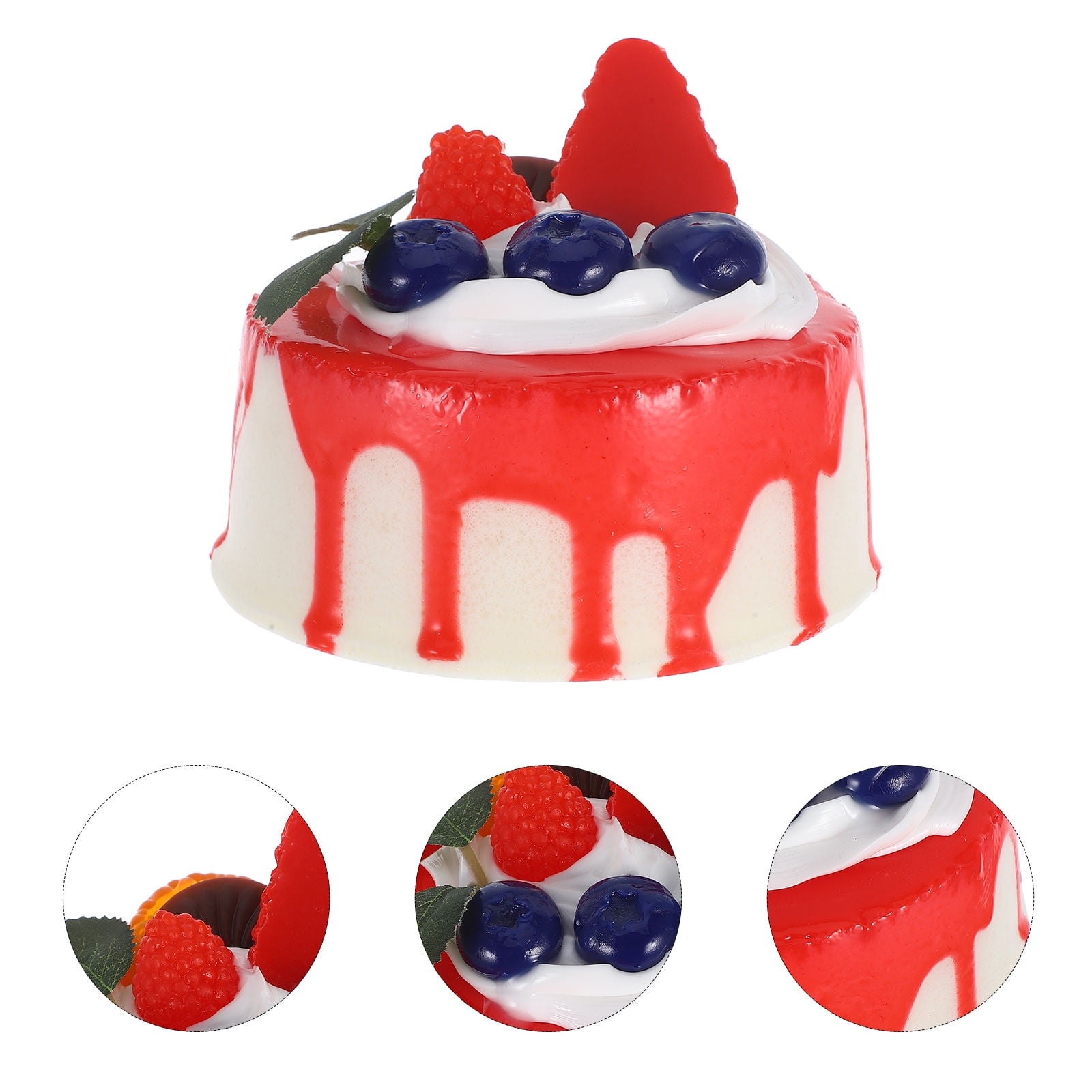 OUNONA Artificial Food Prop Realistic Fake Birthday Cake Model for ...