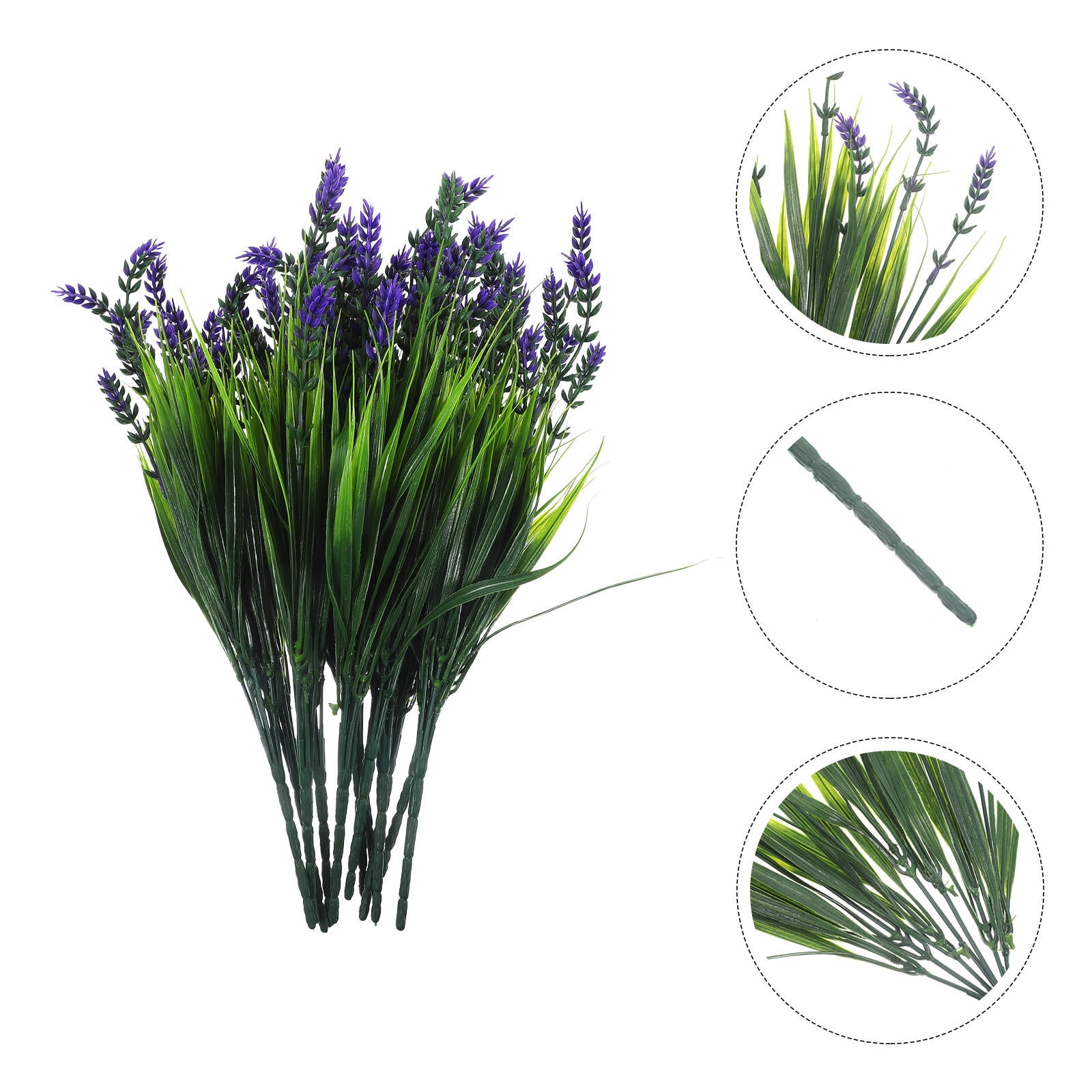 OUNONA Artificial Lavender Bunch for Decoration Purple Plastic Flowers ...