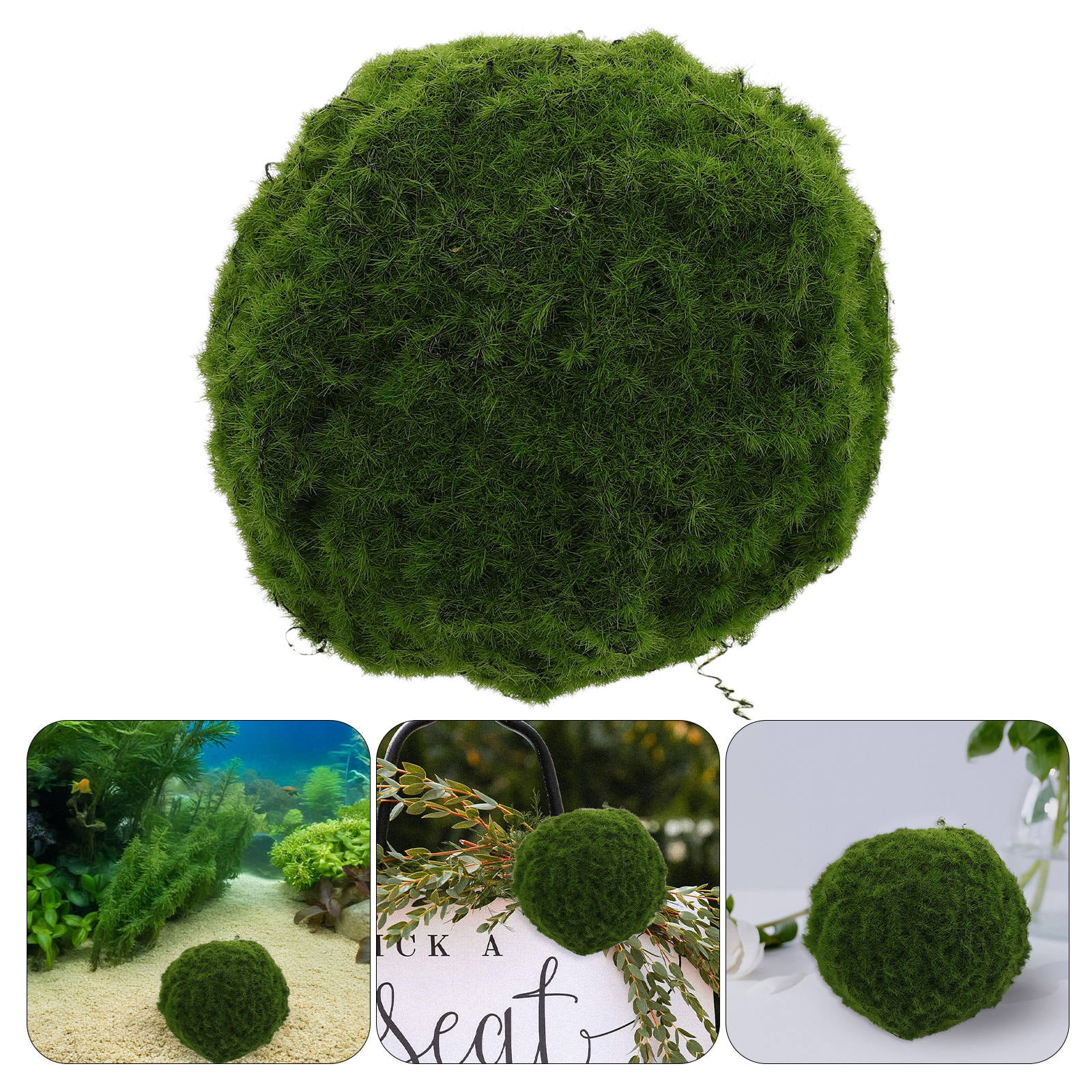 OUNONA Artificial Moss Balls for Home Decor Realistic Green Plastic ...