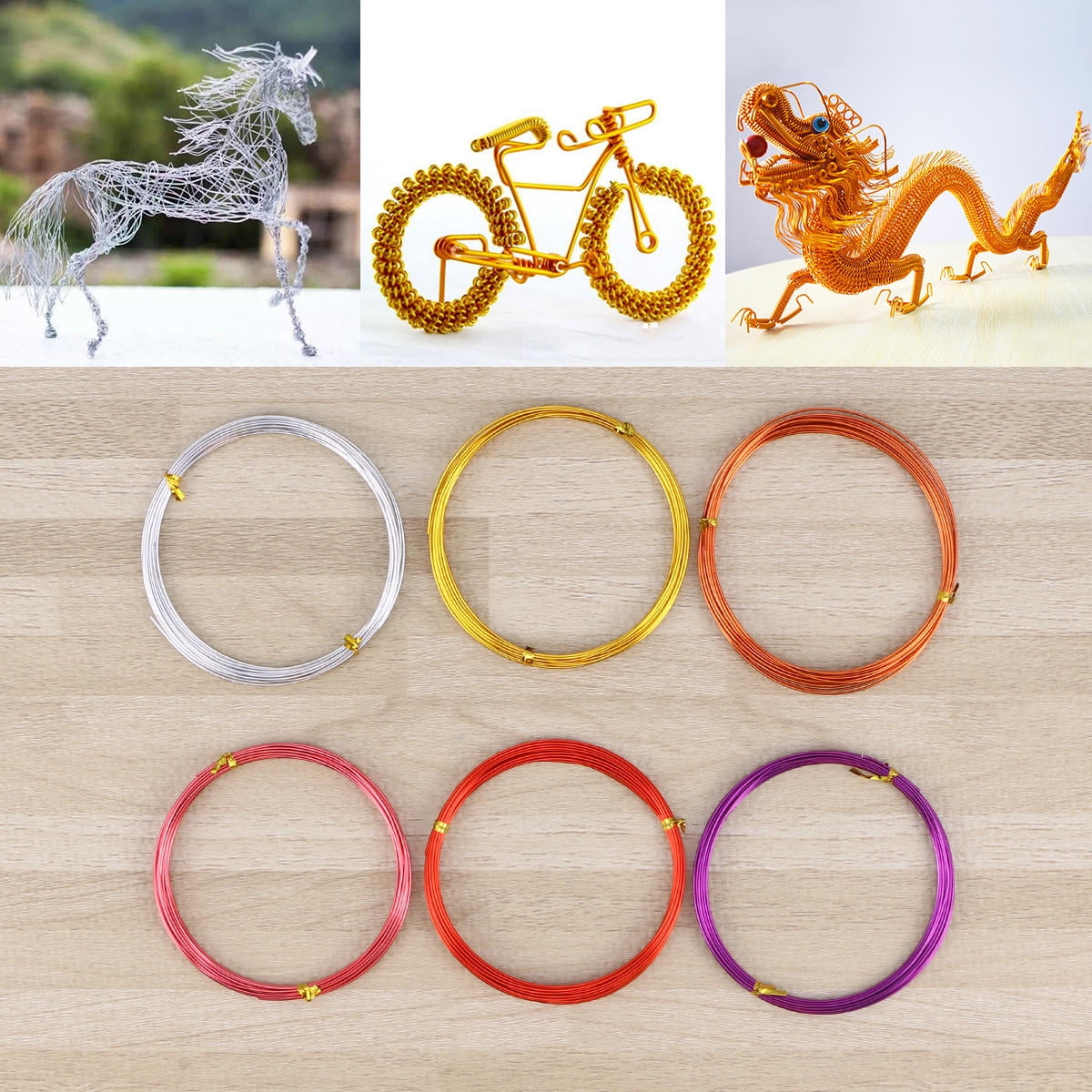 OUNONA Assorted Color Aluminum Wire for DIY Crafts Jewelry Making ...