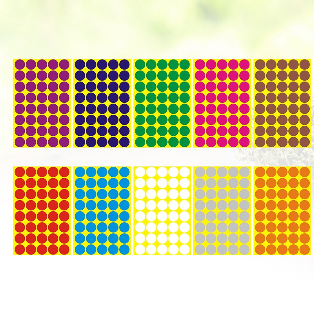 OUNONA Assorted Color EcoFriendly Adhesive Dot Stickers for Marking Use ...