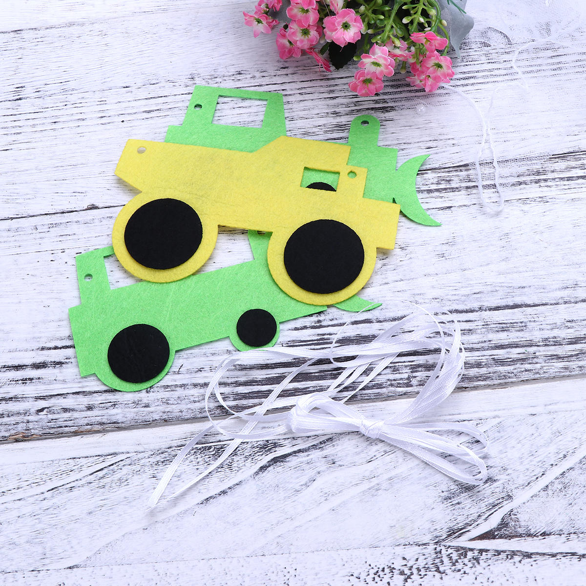 OUNONA Assorted Color Truck Vehicle Bunting Banner for Kids Birthday ...