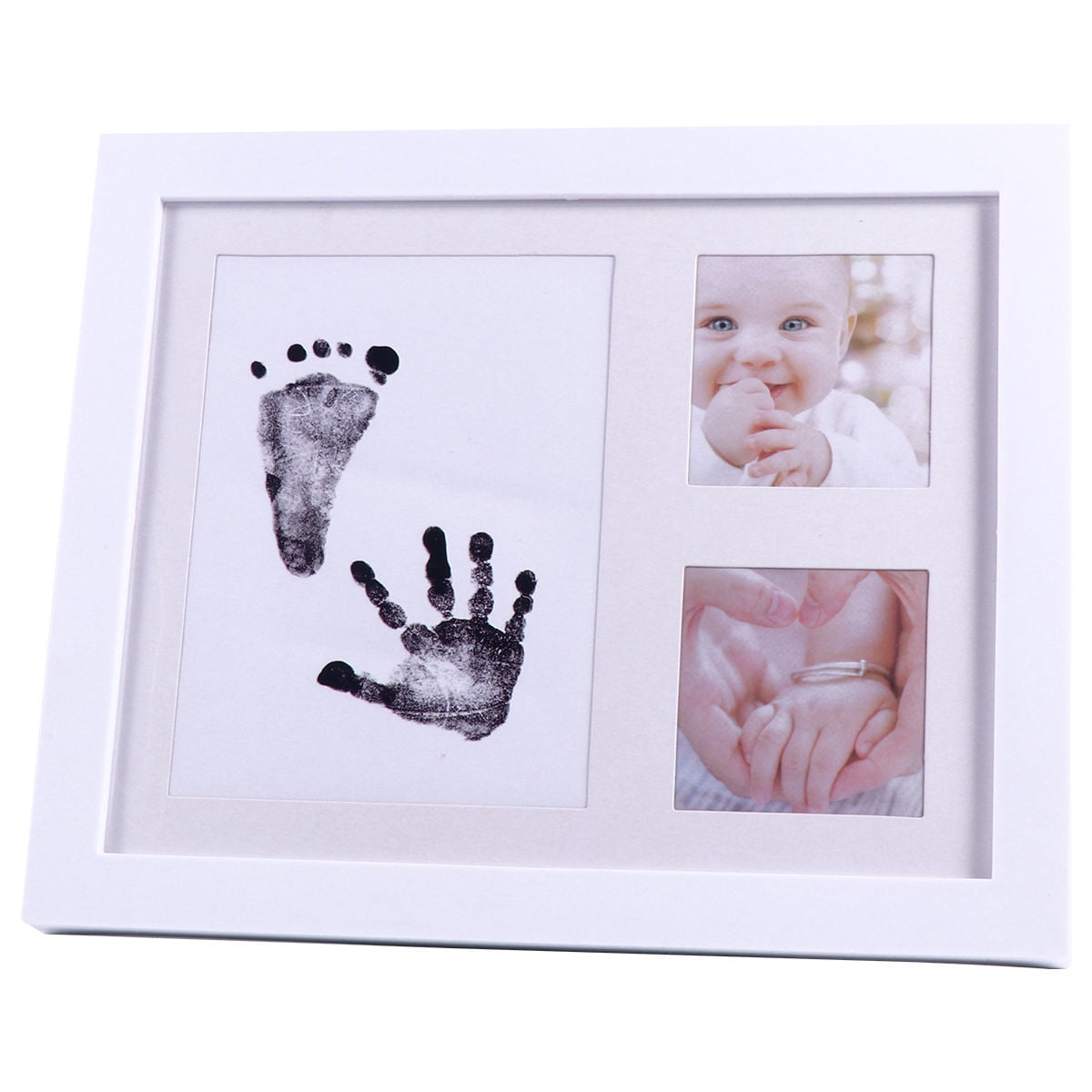 OUNONA Baby Handprint Frame with White Sticker for First Year Photo ...