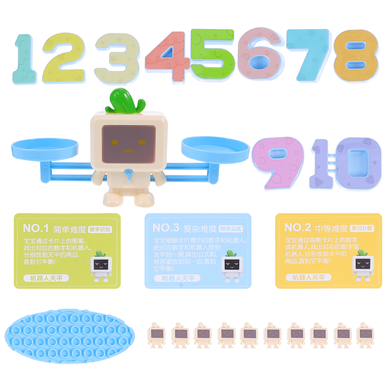 OUNONA Balance Scales Number Learning Toy Executive Function Toddler ...