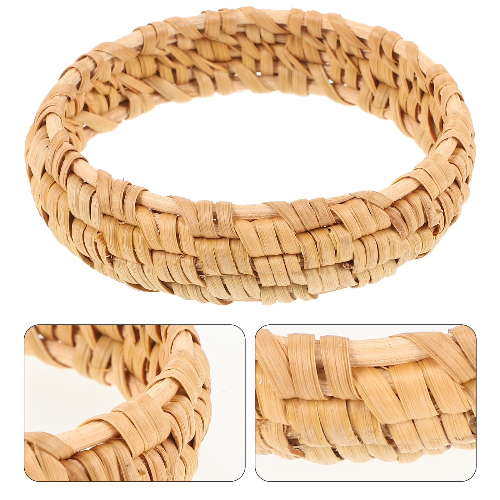 OUNONA Bangle Rope Bracelet Rattan Bracelet Miss 9.00X9.00X2.00CM Beige - Walmart.com