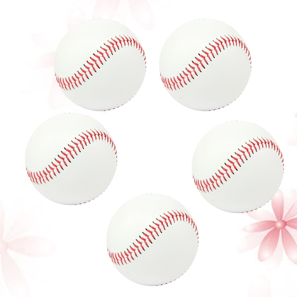 OUNONA Baseball Training Balls for Safe Practice 5 Pieces White PU Foam ...