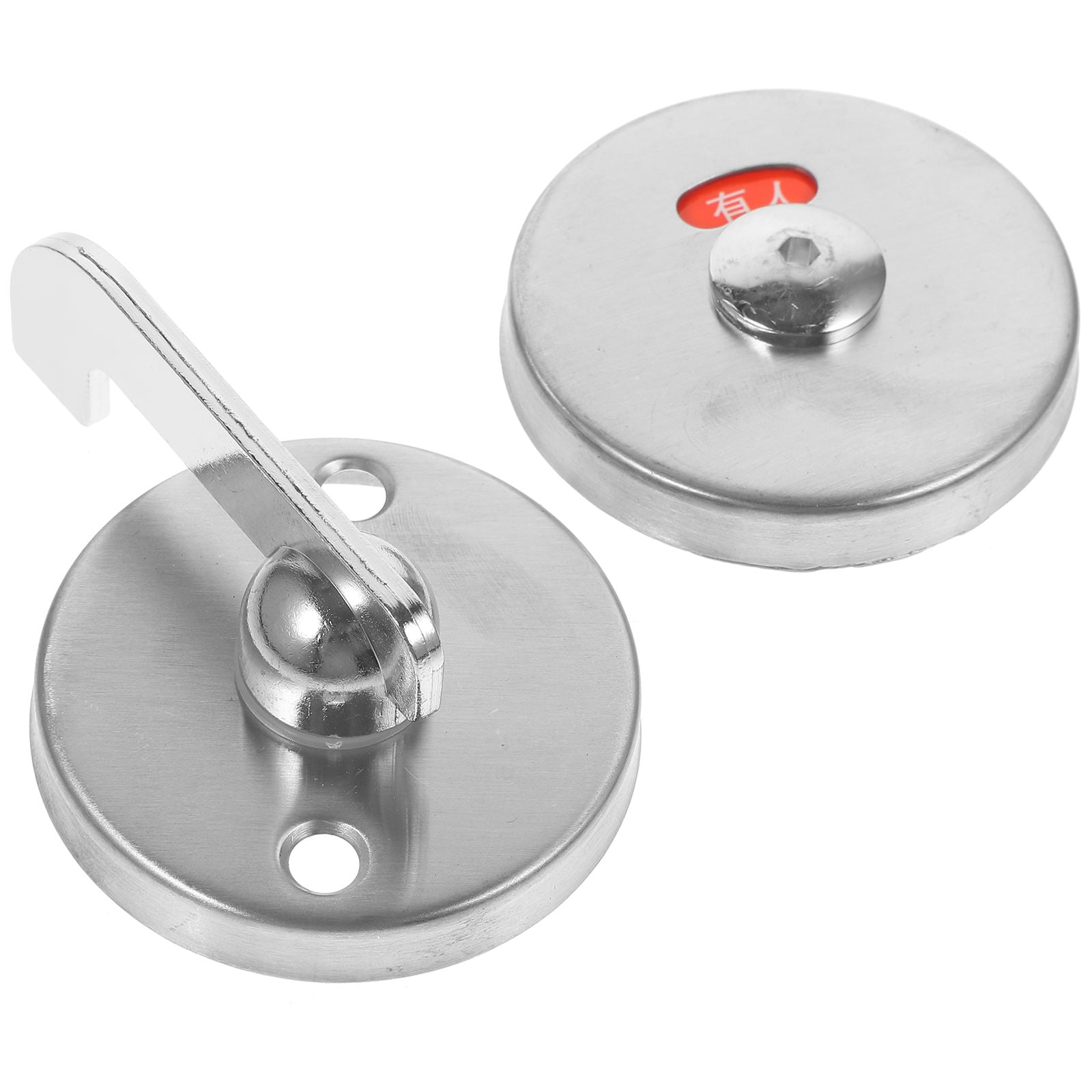 CATIEBYE Restroom Door Latch Toilet Door Lock Stainless Steel Silver ...