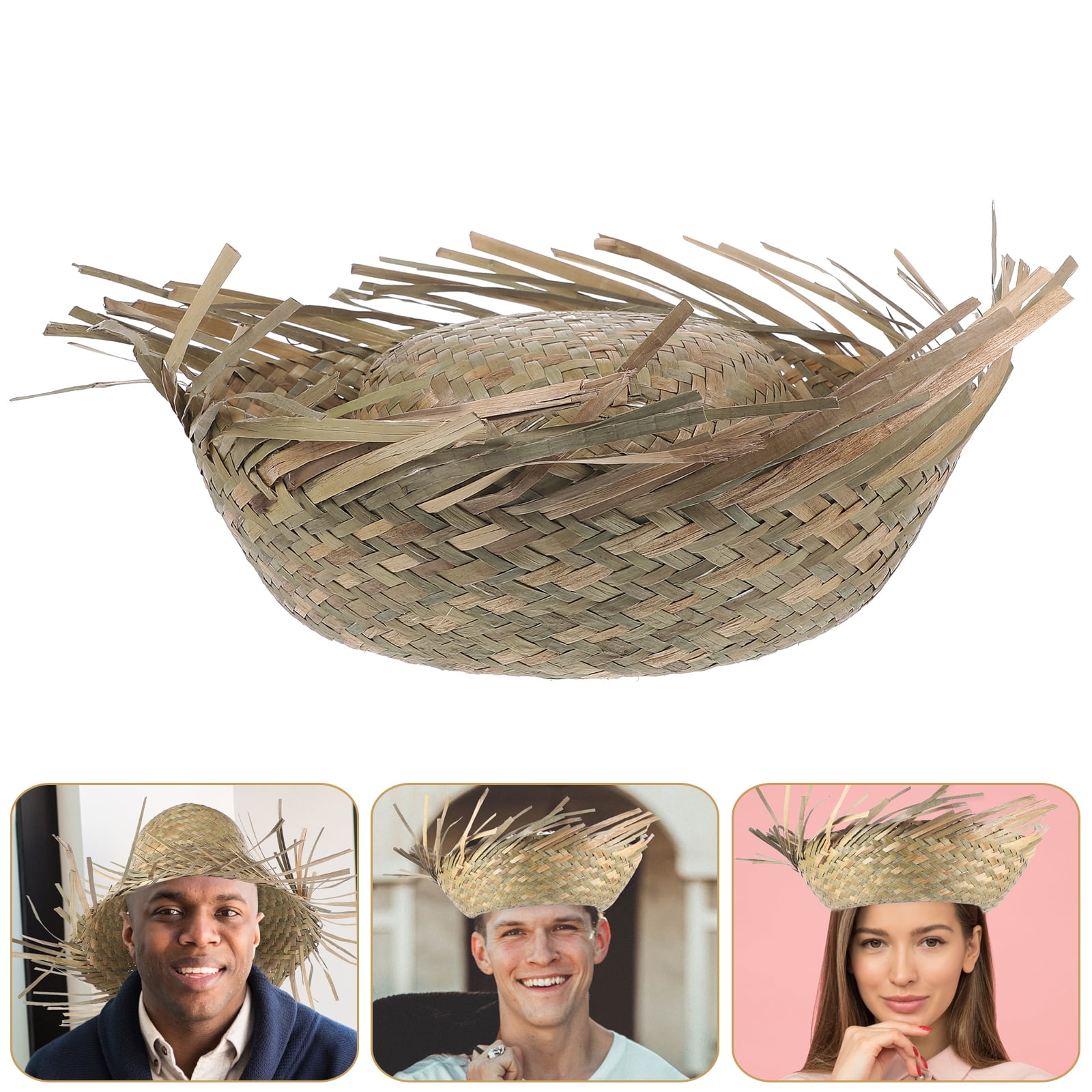 OUNONA Beach Straw Hat Woven Straw Sun Hat Hawaii Style Beach Hat ...